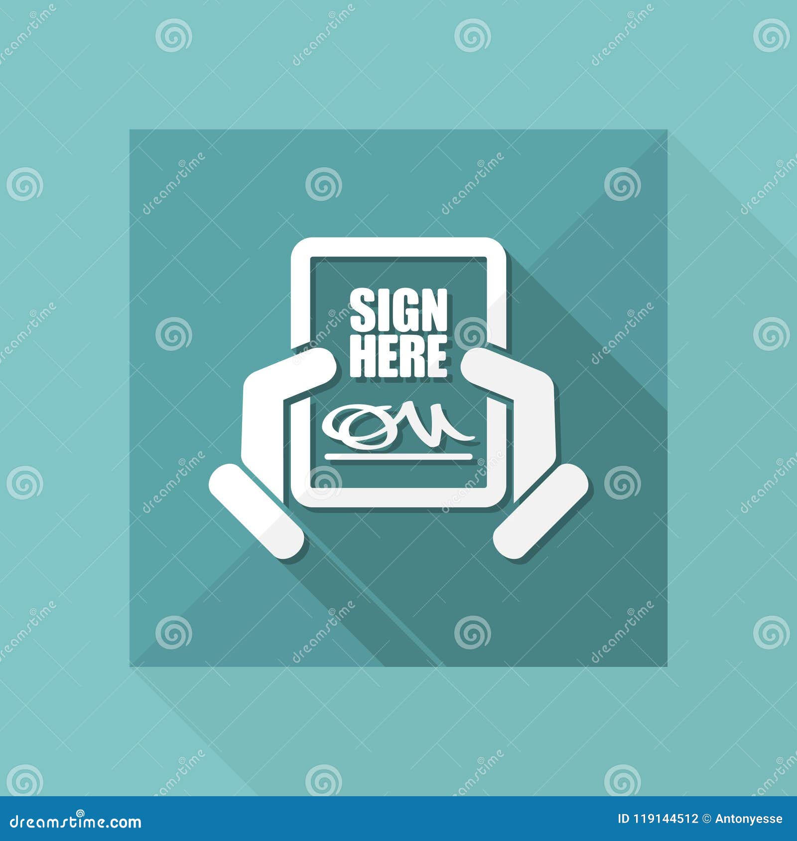 Sign on document stock vector. Illustration of approval - 119144512