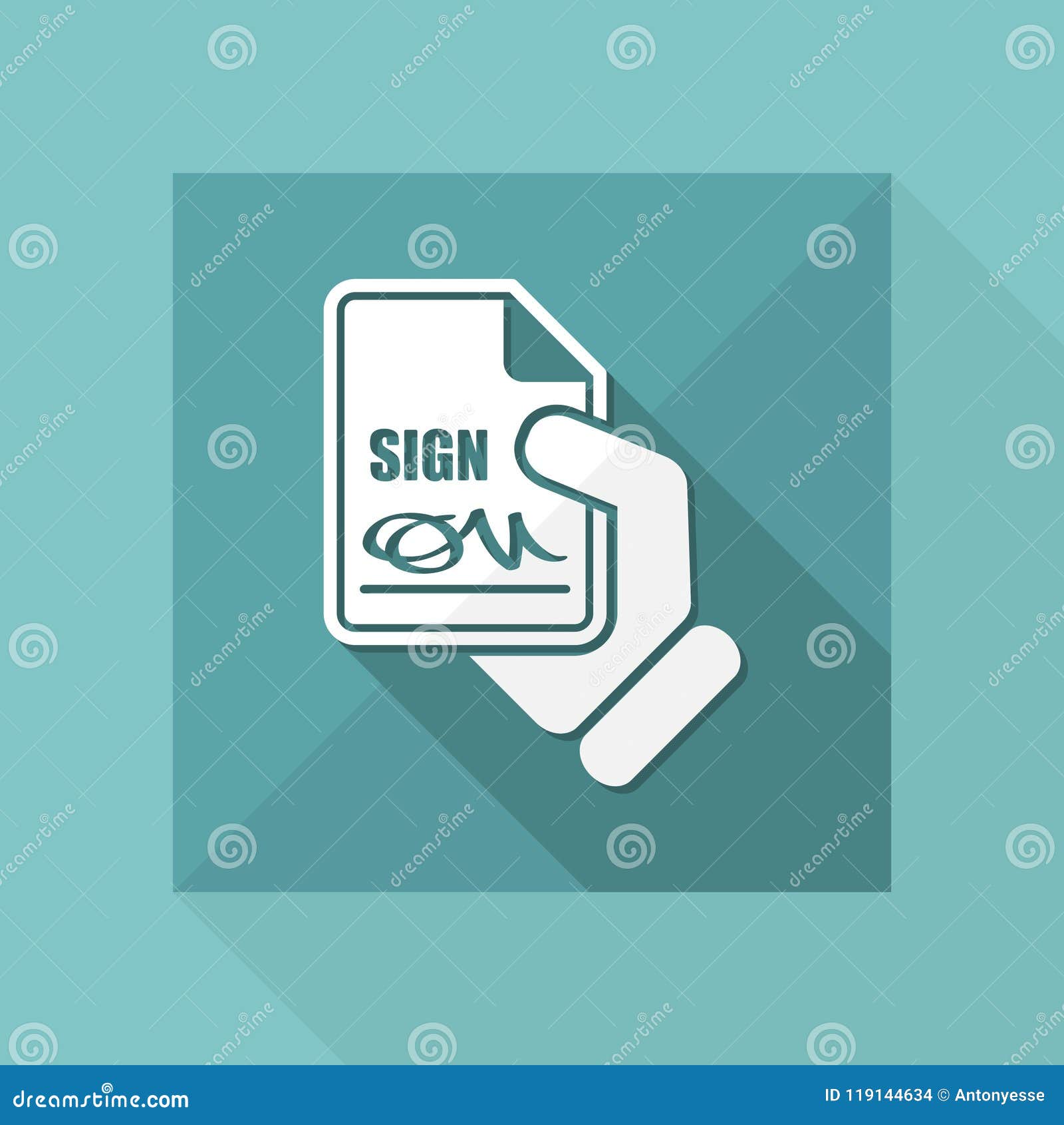 Sign on document stock vector. Illustration of conciliation - 119144634