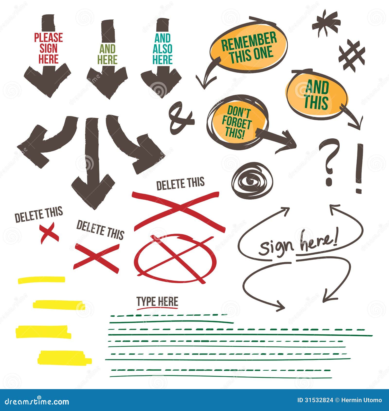 Sign Document Reminder Design Elements Stock Vector - Illustration of ...