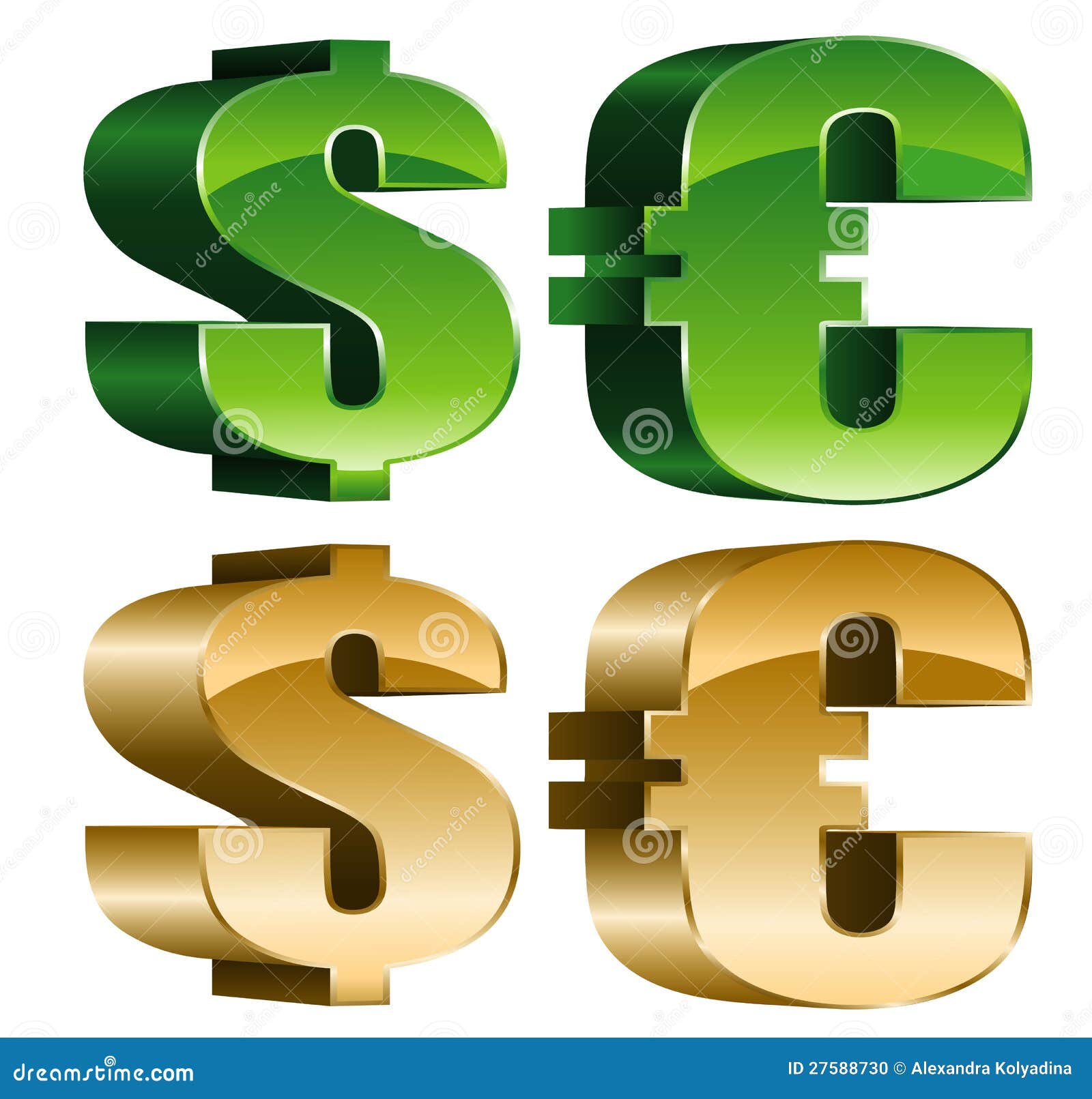 Sign of dollar and euro stock vector. Illustration of business - 27588730