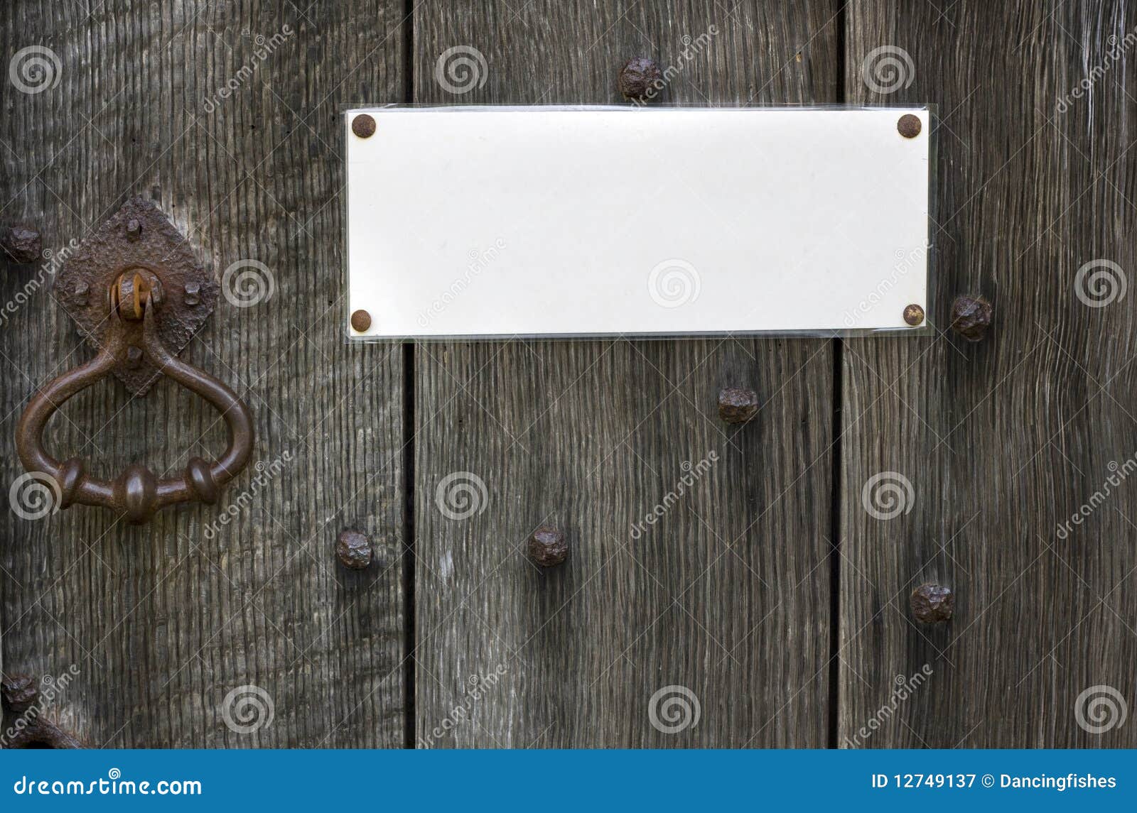 Sign on door stock image. Image of rustic, blank, copy - 12749137