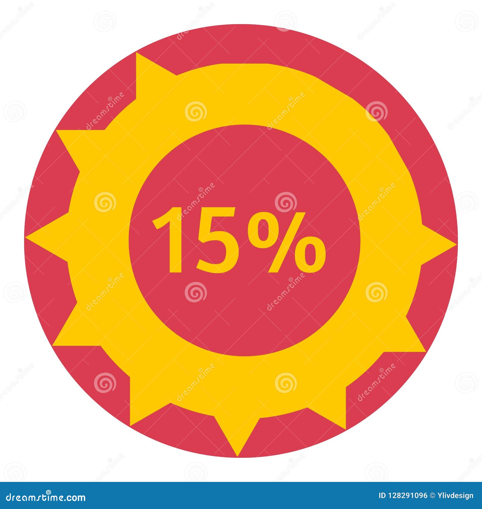 Sign Download 15 Percent Icon, Flat Style Stock Illustration ...