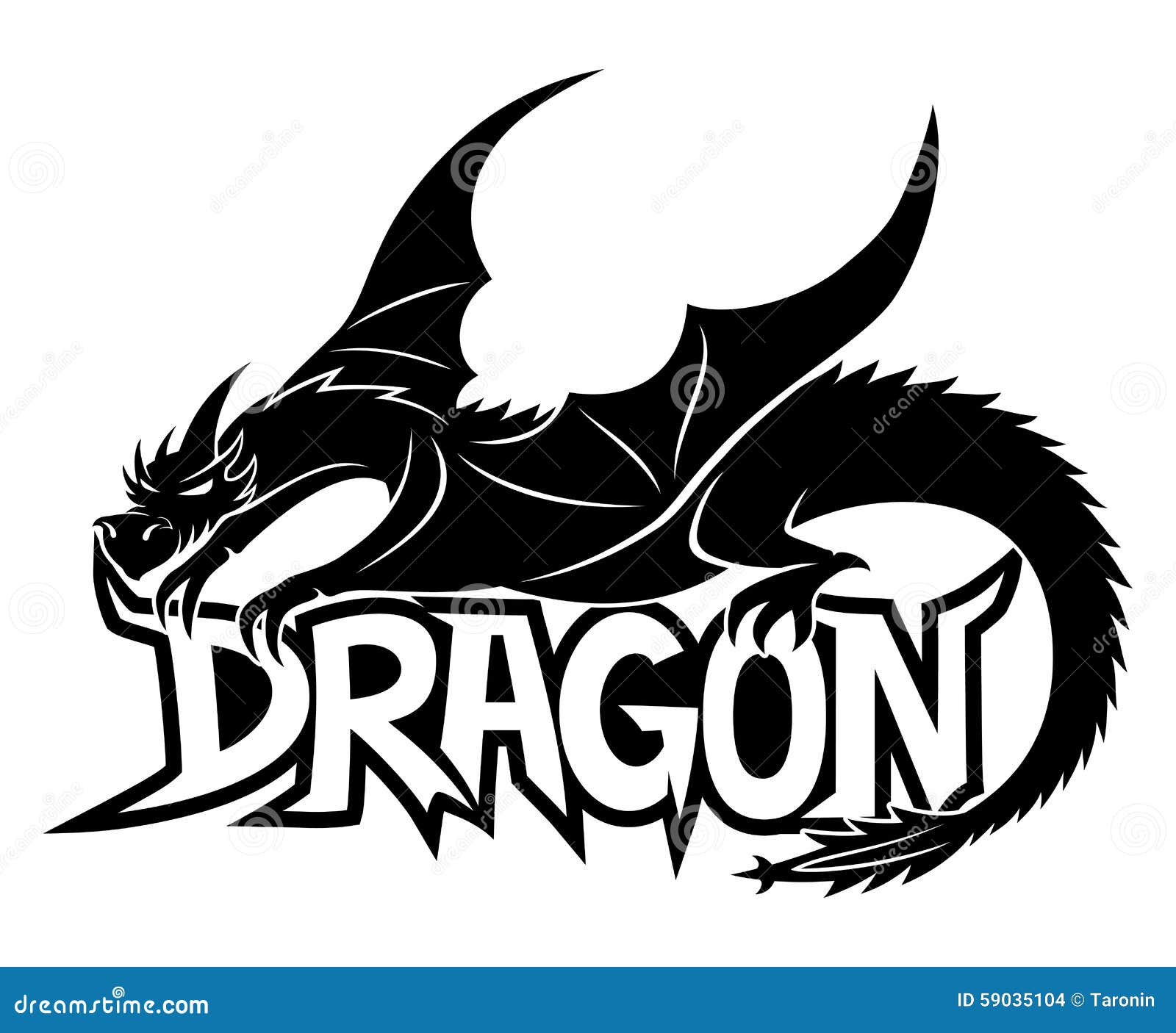 Sign of dragon. stock vector. Illustration of curve, adornment - 59035104