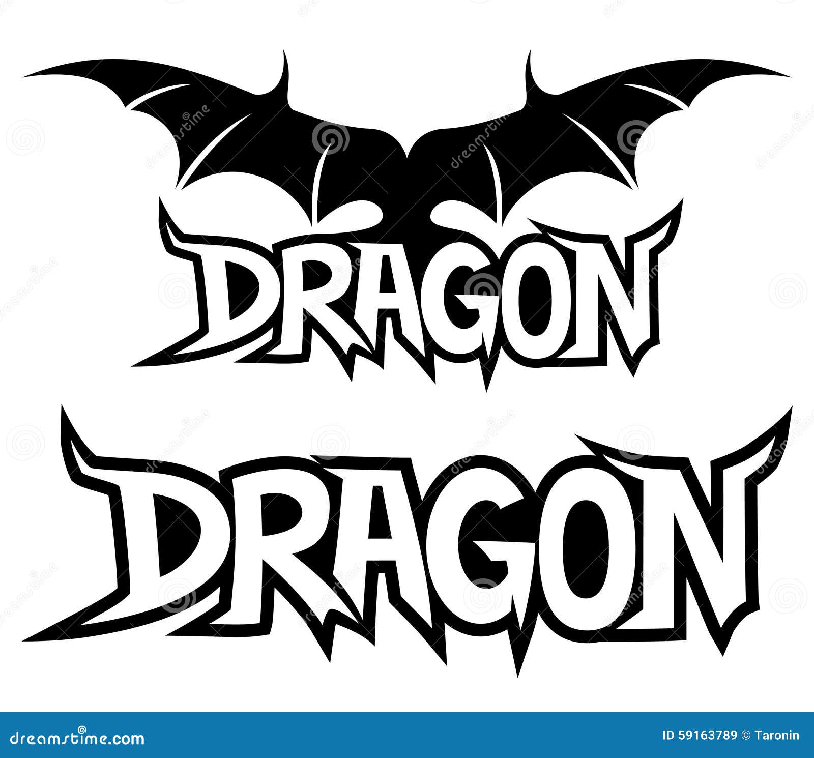 Sign of dragon. stock vector. Illustration of gothic - 59163789