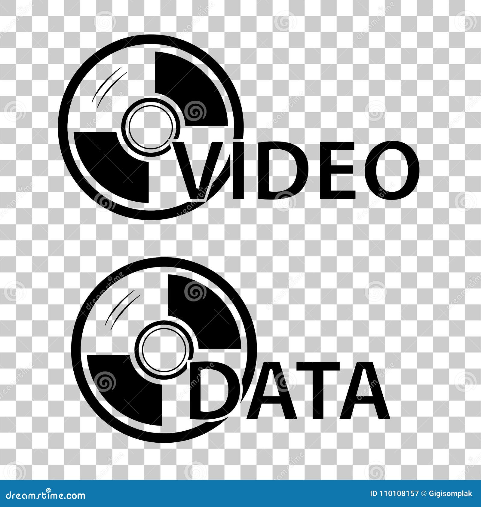 Sign for DVD Video, Photo and Data, at Transparent Effect Background ...