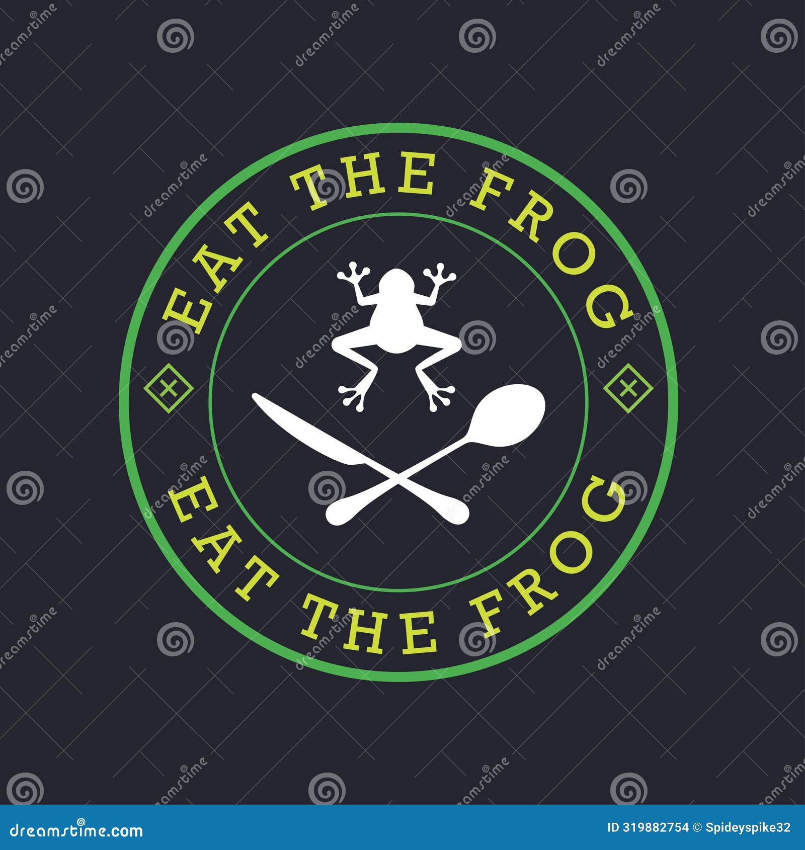 A Sign of Eat the Frog. Isolated Vector Illustration Stock Illustration ...