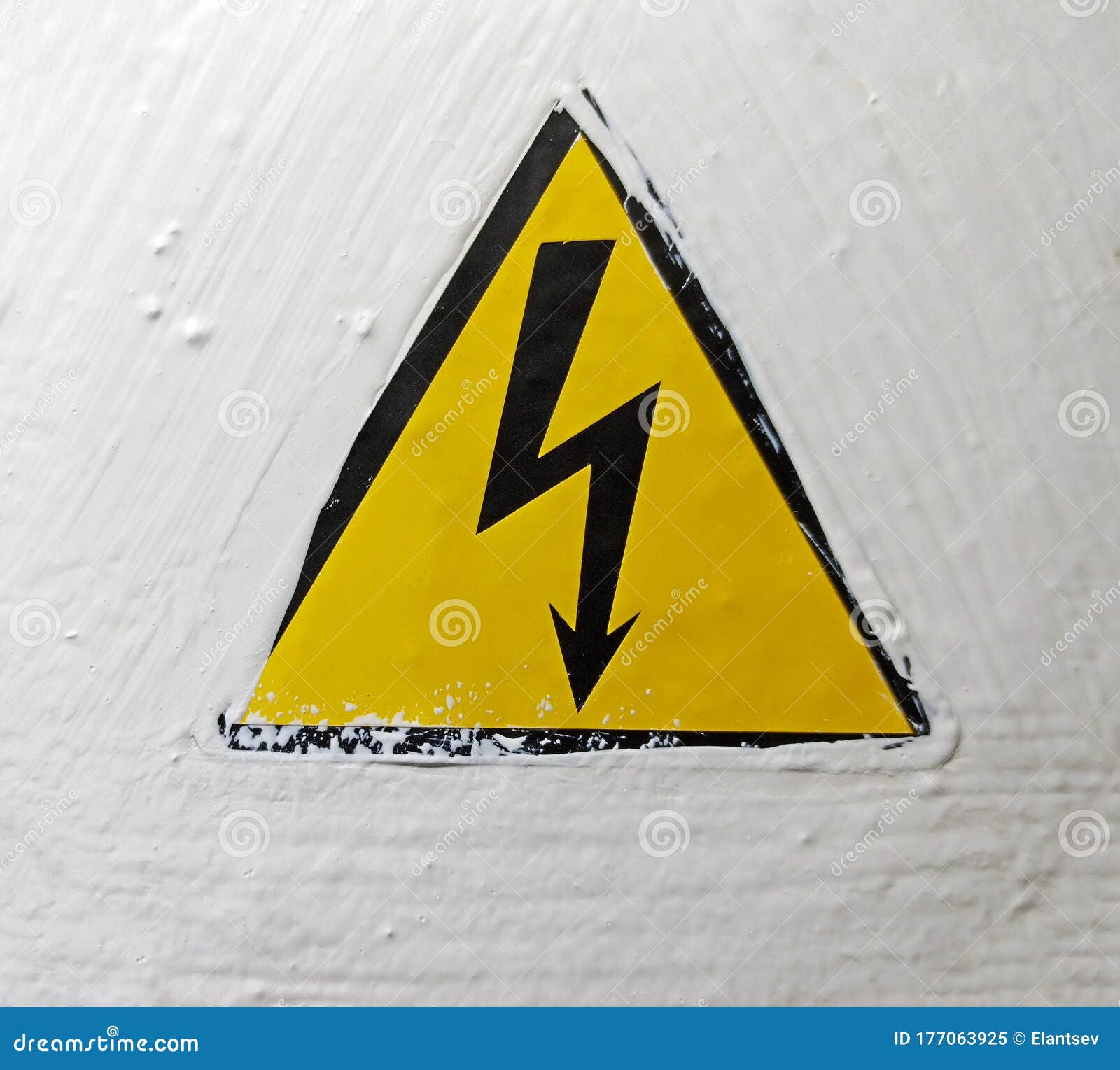 The Sign of the Electric Voltage. Hazard Warning Stock Image - Image of ...