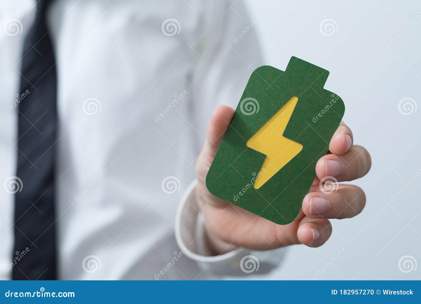 Sign of the Electricity in the Hands of a Man Stock Photo - Image of ...