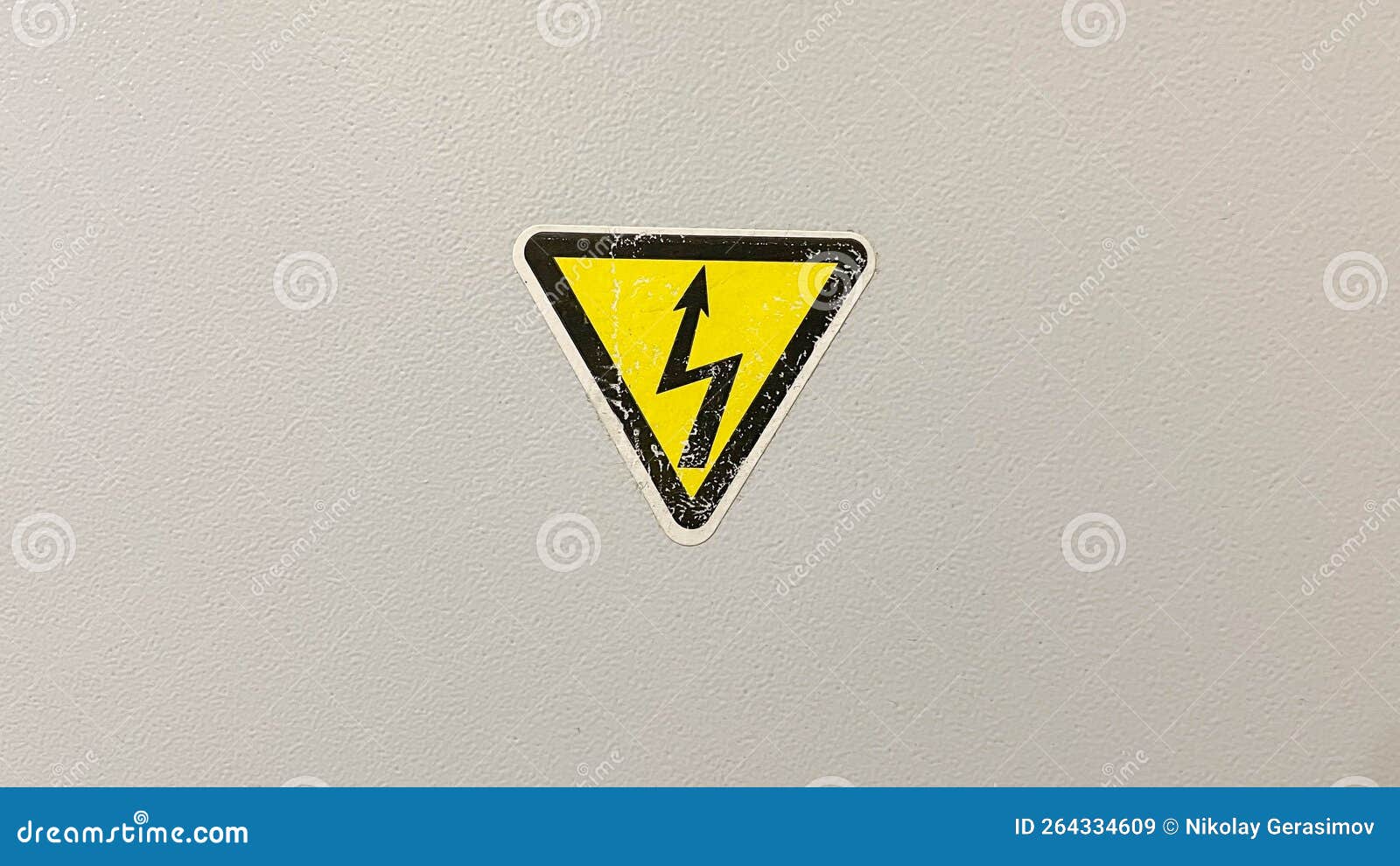 The Sign of Electricity on the Metal Shield Stock Image - Image of ...