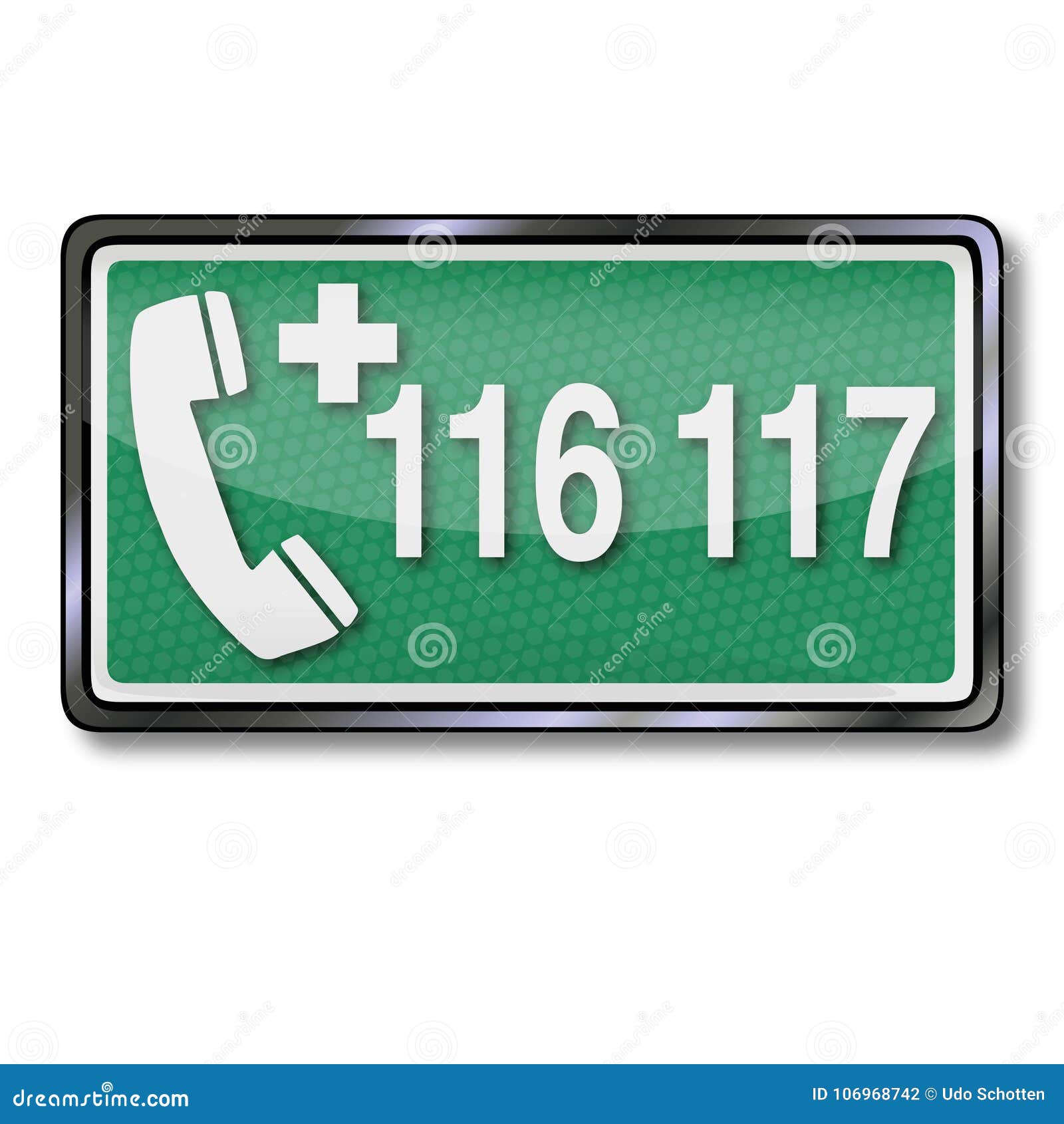 Sign with Emergency Call 116 117 and Emergency Service Stock Vector ...