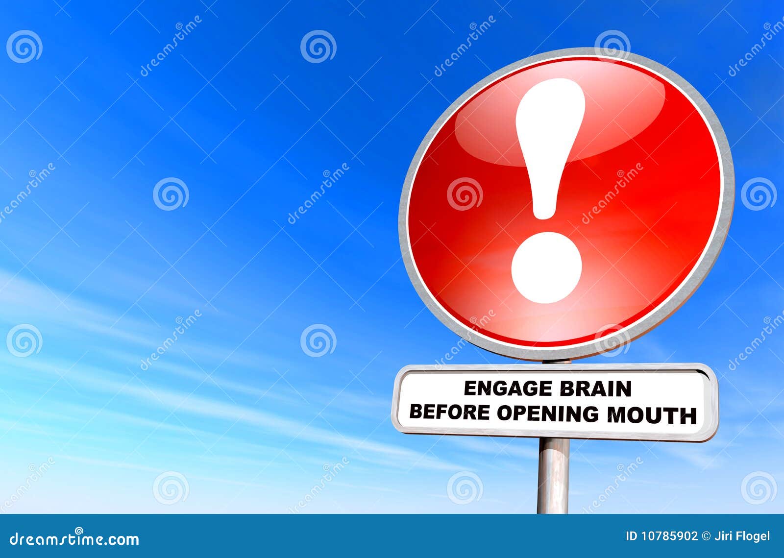 Sign - Engage Brain before Opening Mouth Stock Illustration ...