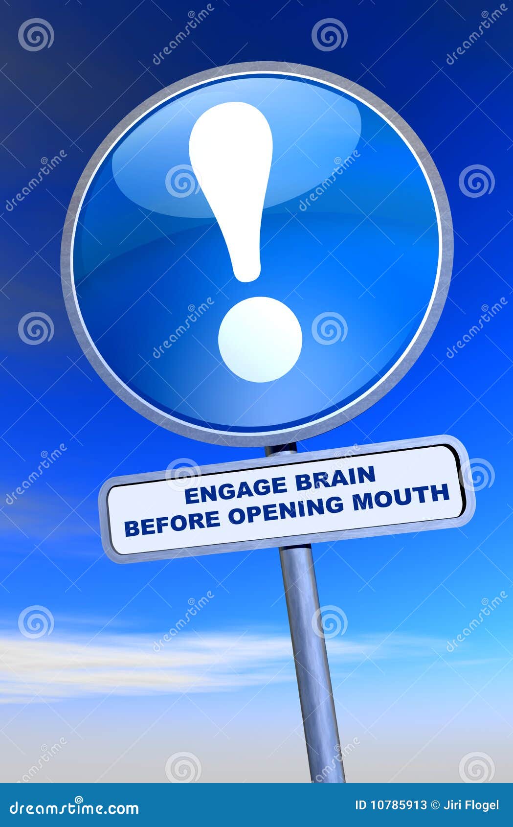 Sign - Engage Brain before Opening Mouth Stock Illustration ...