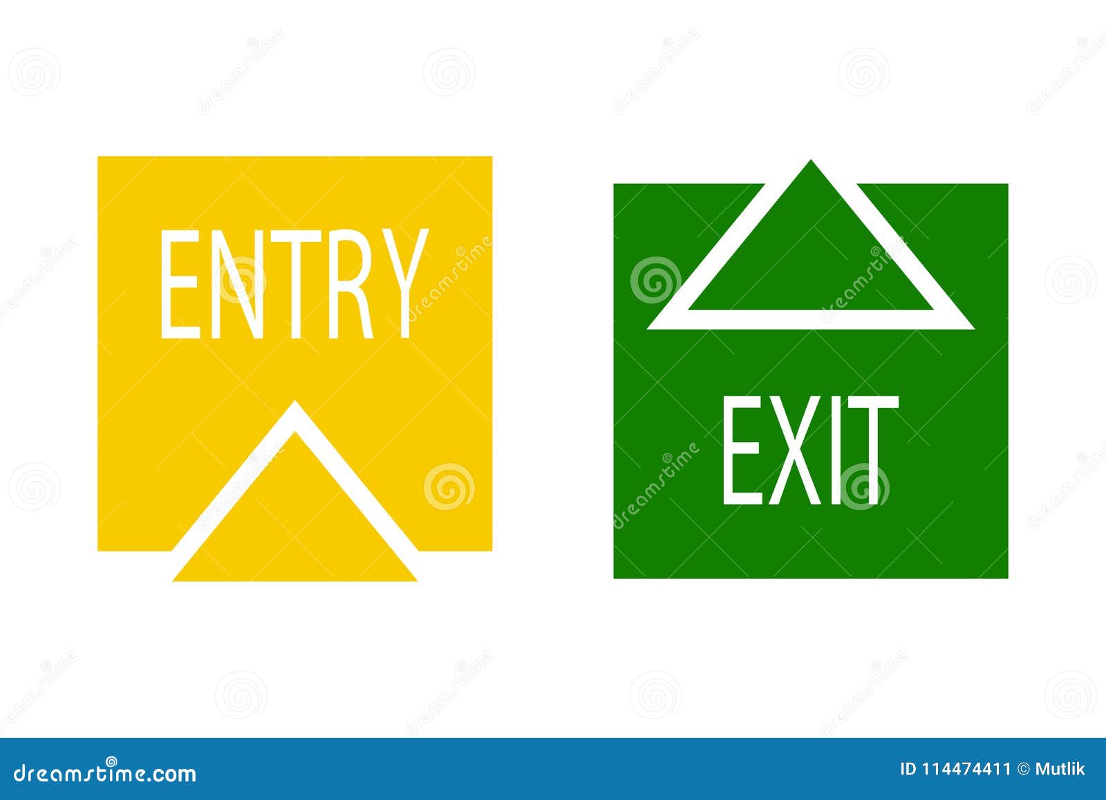 Sign of entry and exit stock vector. Illustration of front - 114474411