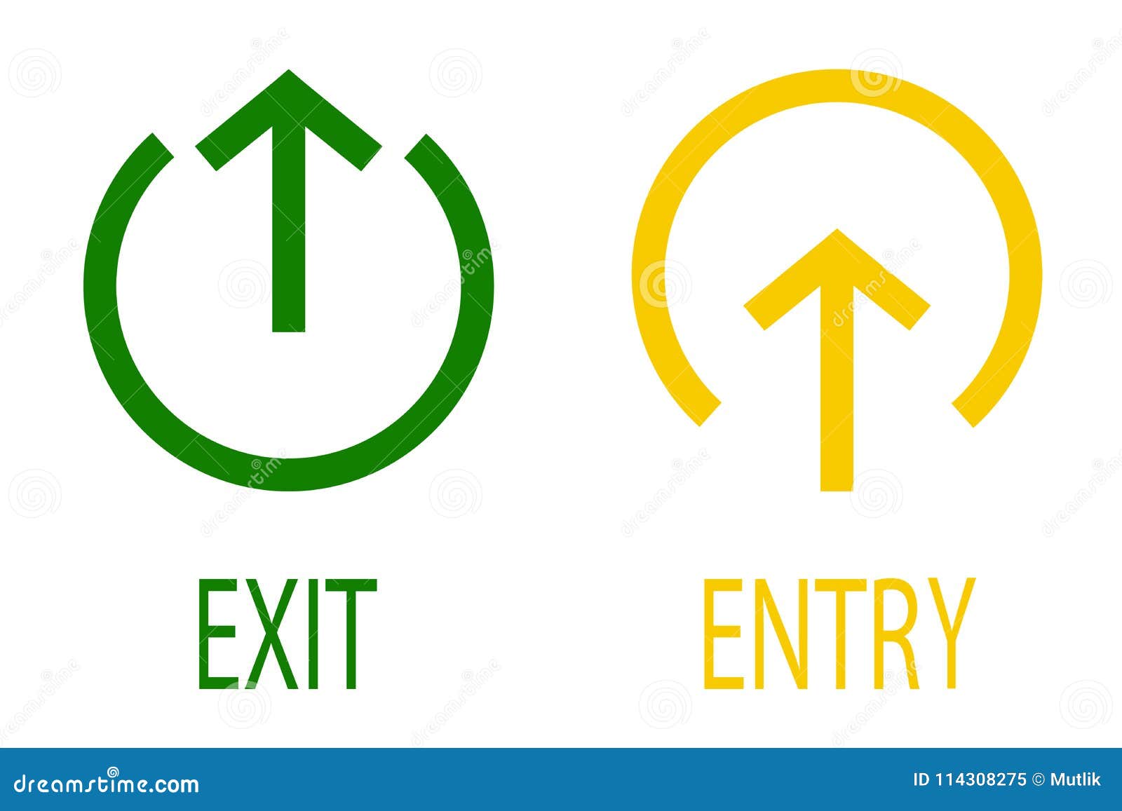 Sign of entry and exit stock vector. Illustration of black - 114308275