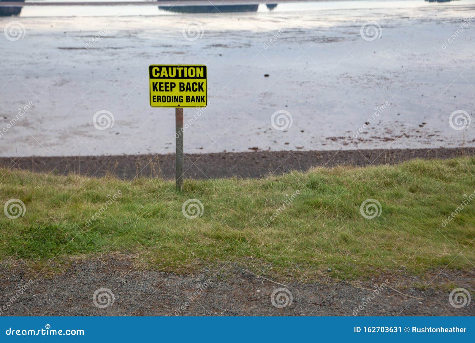 Sign for eroding bank stock image. Image of travel, danger - 162703631