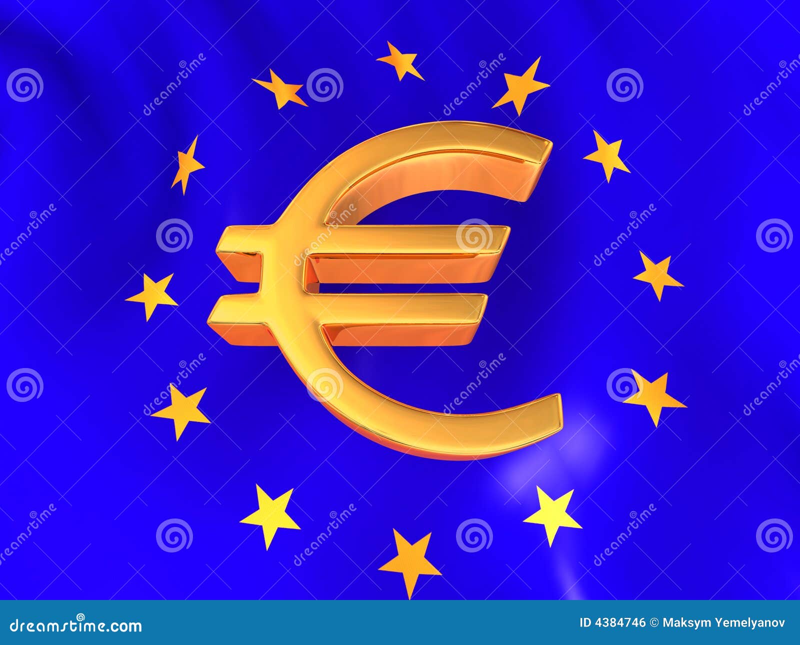 Sign of Euro on European Flag Stock Illustration - Illustration of euro ...