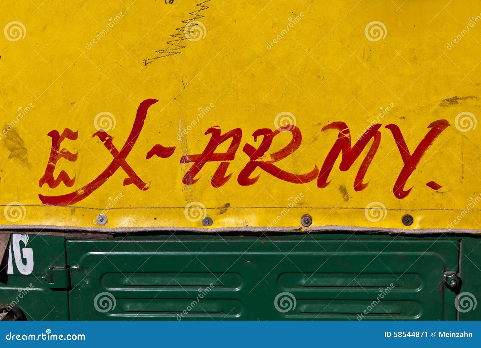 Sign ex army on a car stock image. Image of geography - 58544871