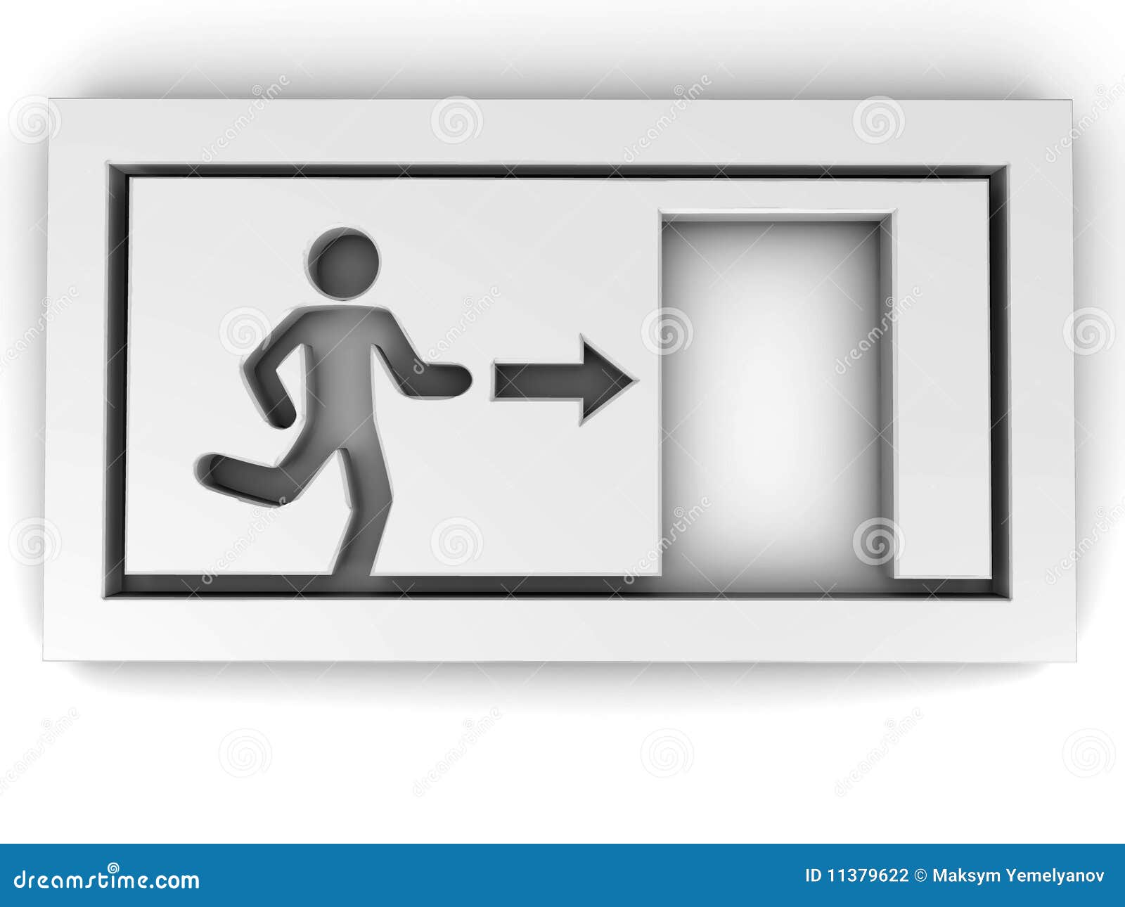 Sign Exit Human Silhouette Run Within Open Doore On Green Background ...