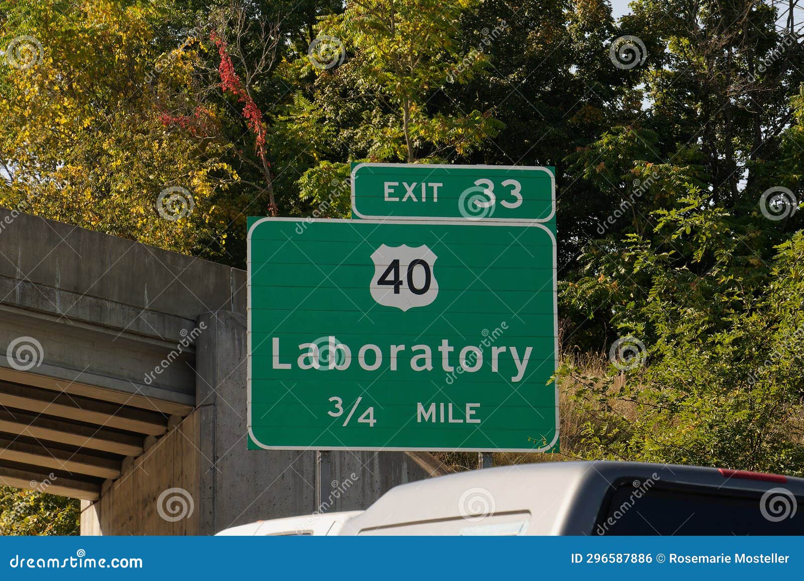 Sign for Exit 33 on Interstate 79 for US 40, Laboratory, Pennsylvania ...
