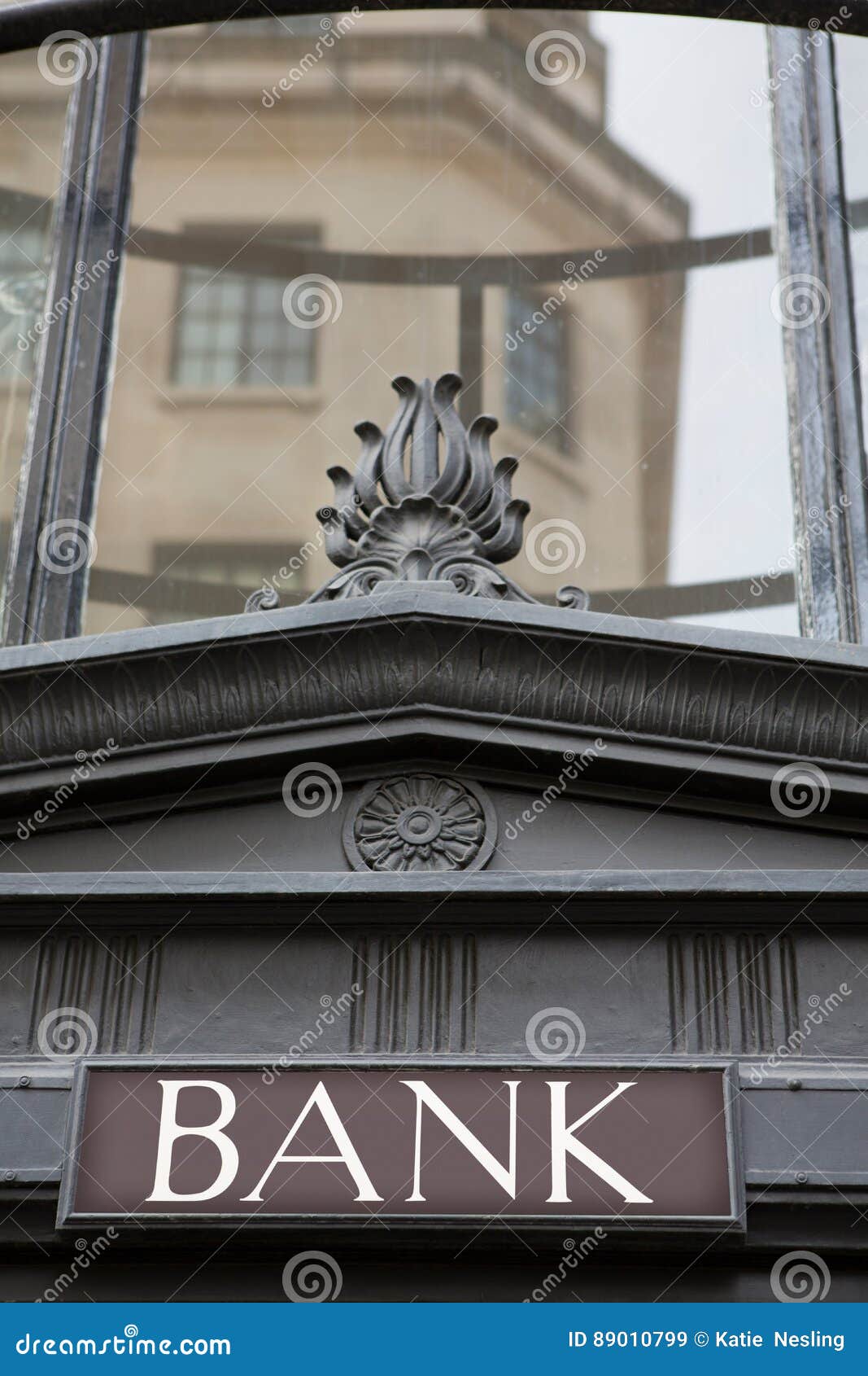 Sign on Exterior of Bank Building Stock Image - Image of financial ...