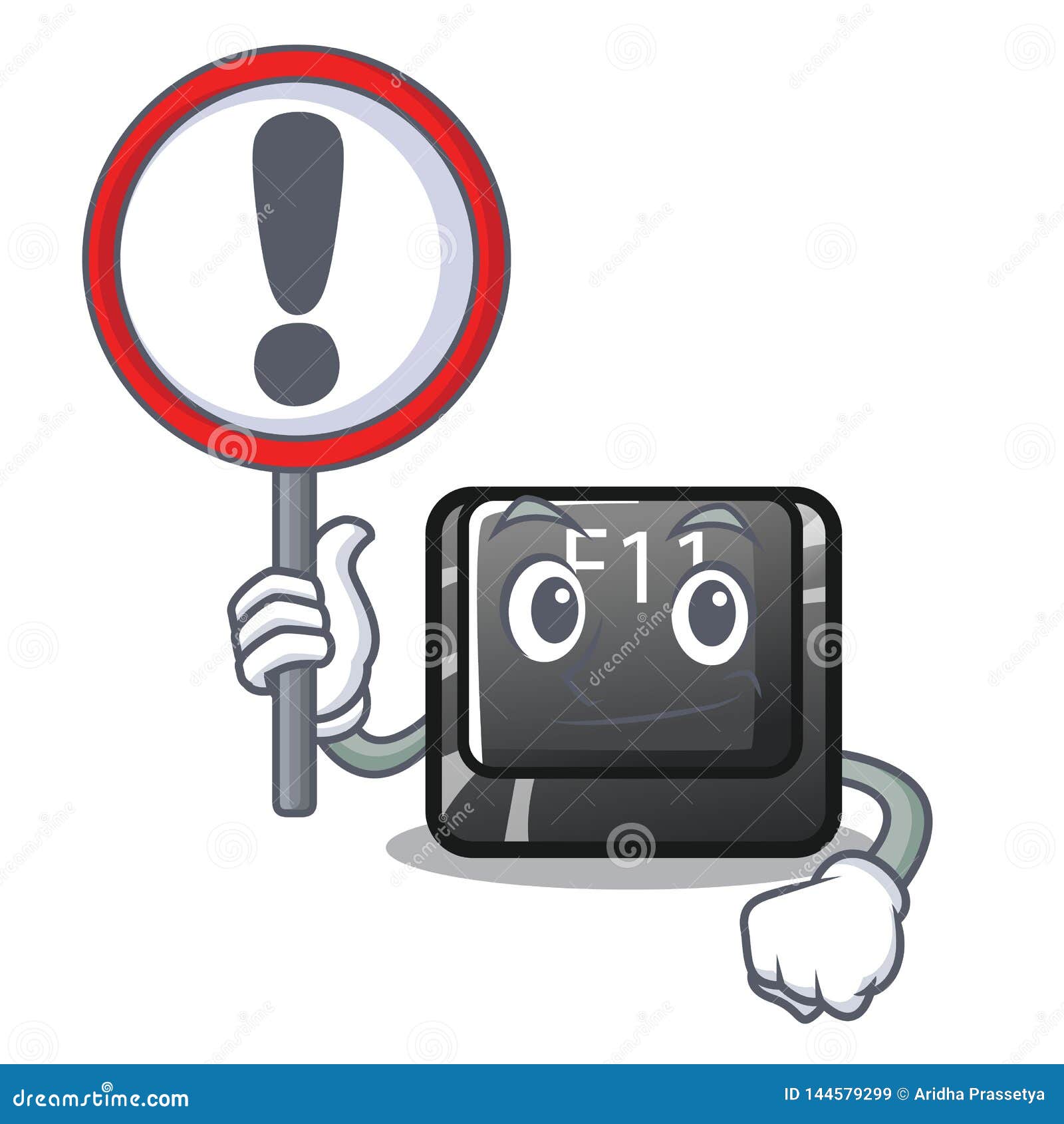 With Sign F11 Button Installed on Mascot Keyboard Stock Vector ...