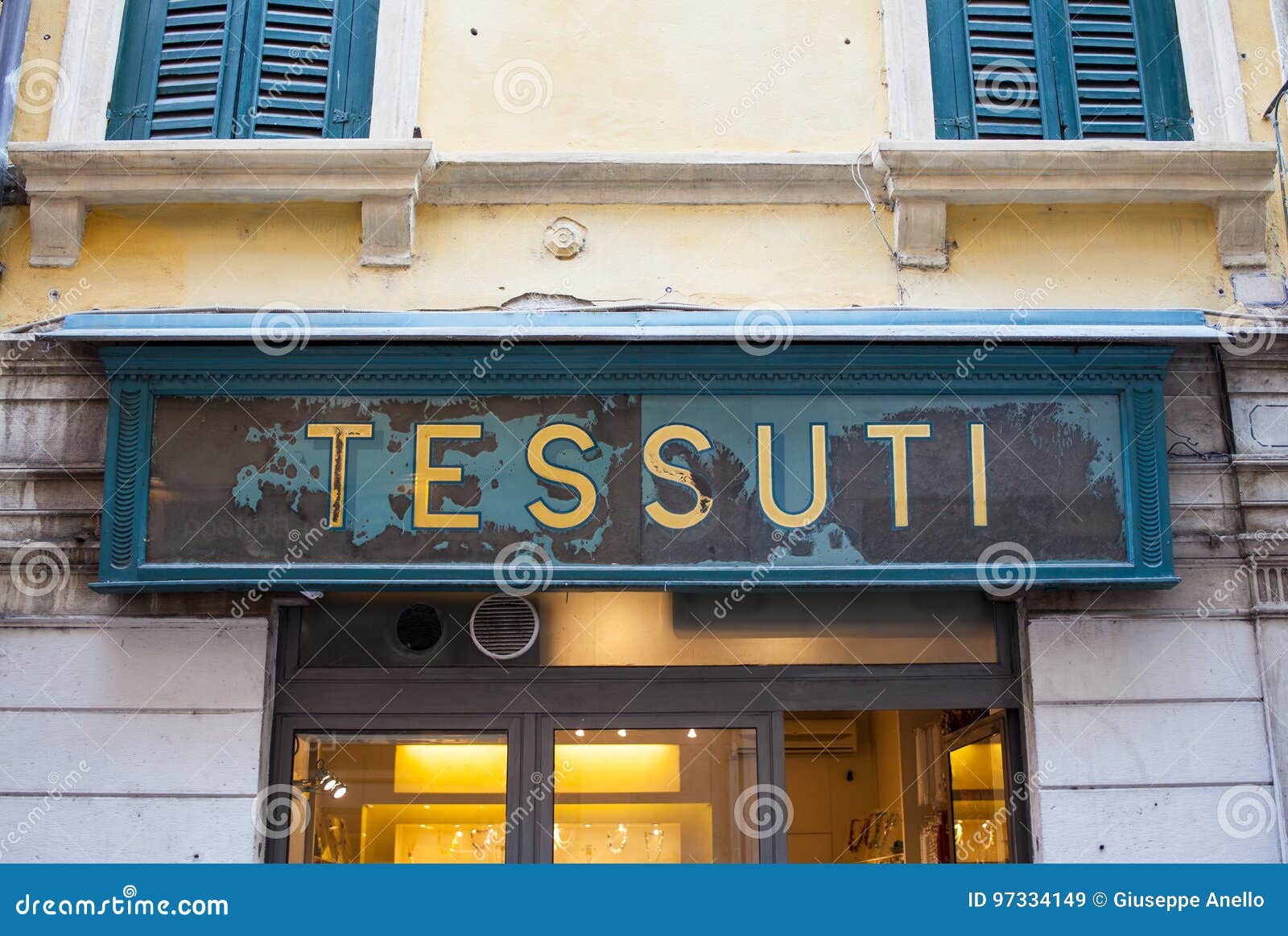 Sign of fabric store editorial stock image. Image of store - 97334149