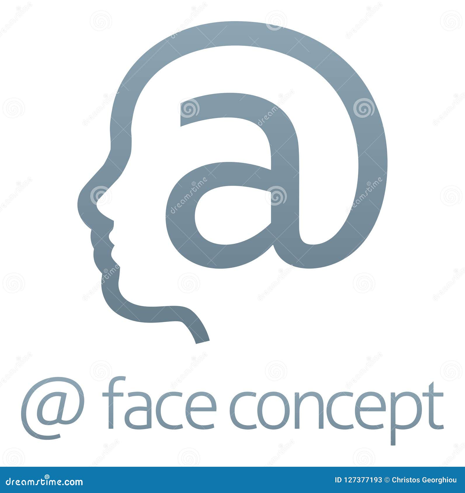 At Sign Face Profile Concept Stock Vector - Illustration of arrobe ...