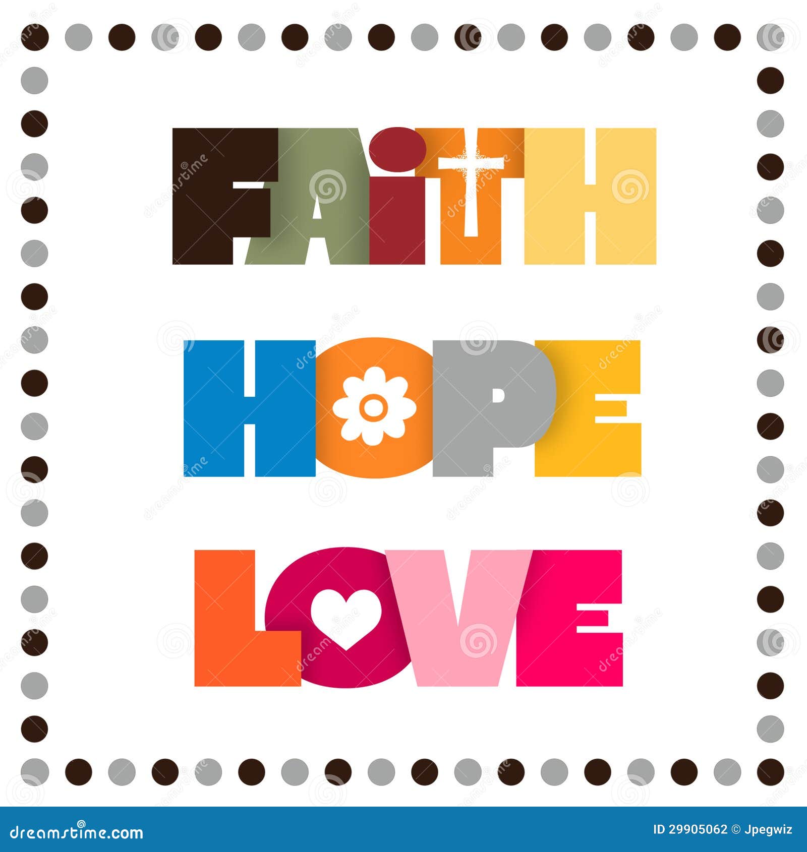 Faith, Hope, Love stock illustration. Illustration of holy - 29905062