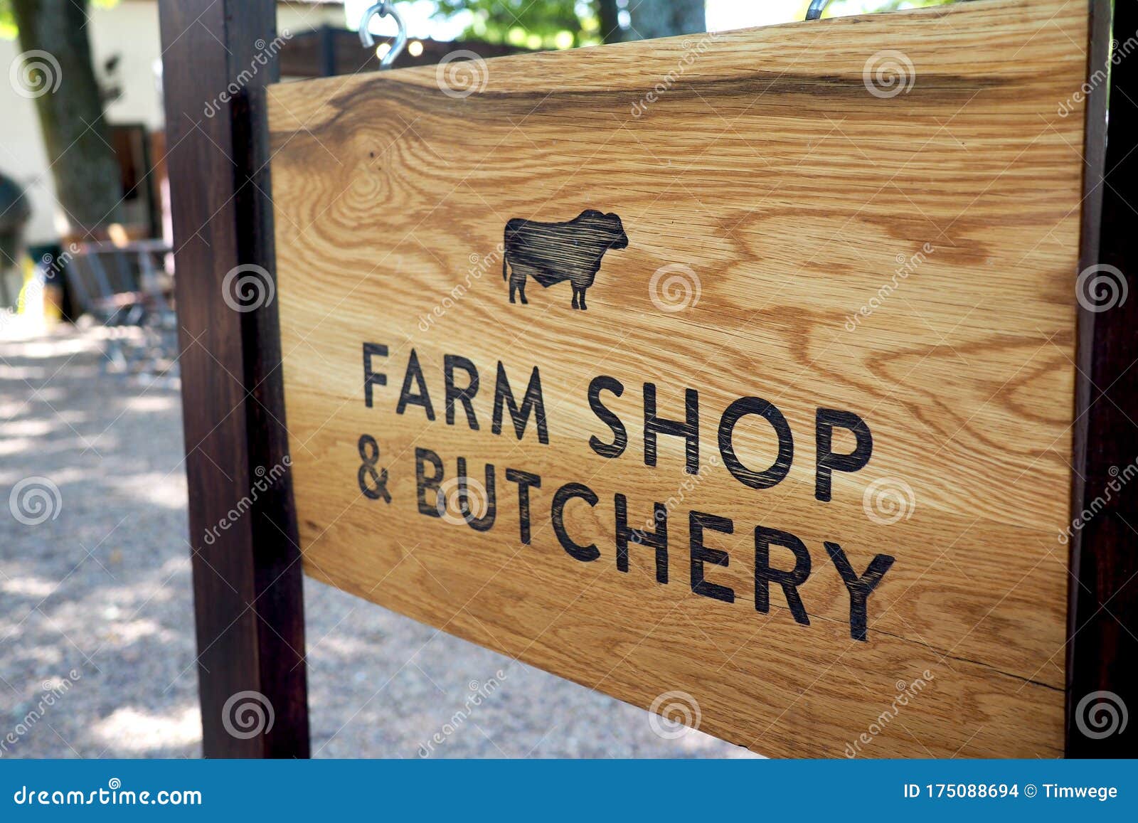 Sign for a Farm Shop and Butchery Editorial Stock Image - Image of ...