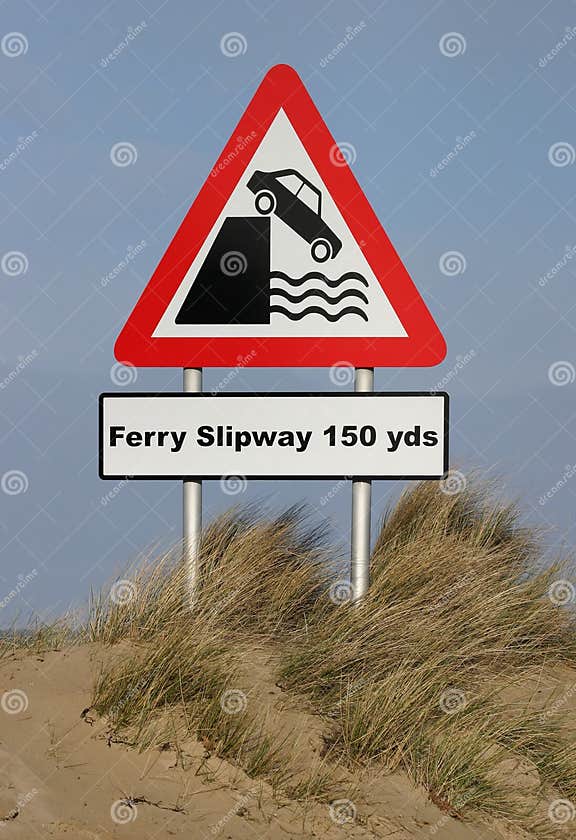 Sign, Ferry Slipway stock image. Image of coast, sand, water - 61859