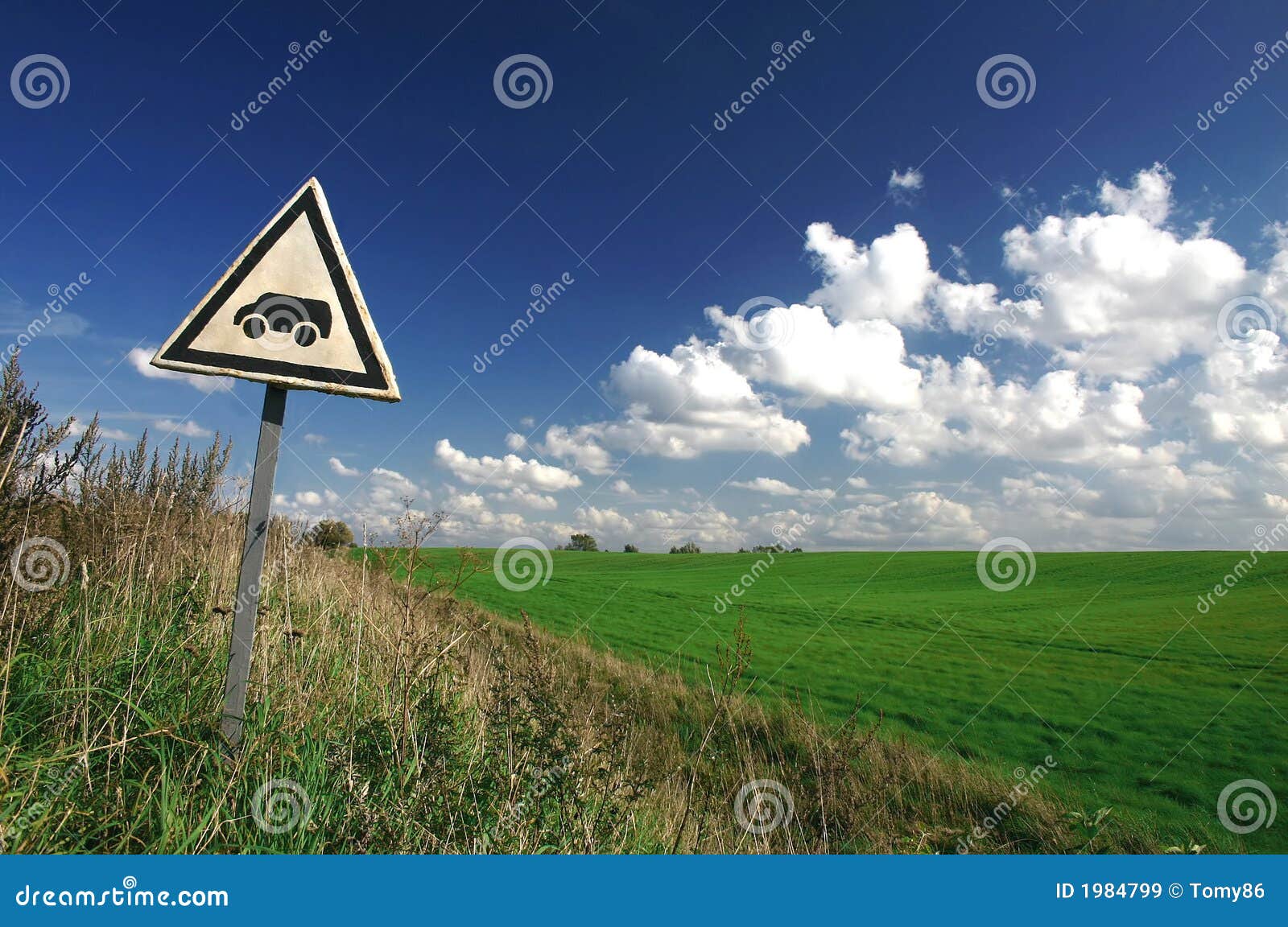 Sign on the field stock image. Image of spring, perspective - 1984799