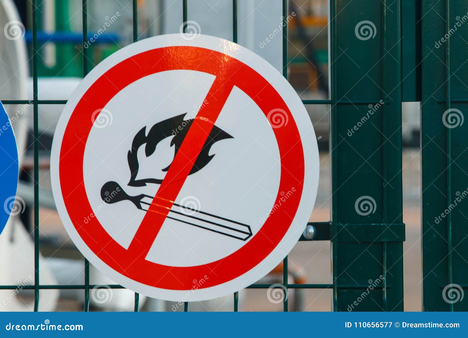 The Sign of Fire is Forbidden on the Fence Stock Image - Image of match ...