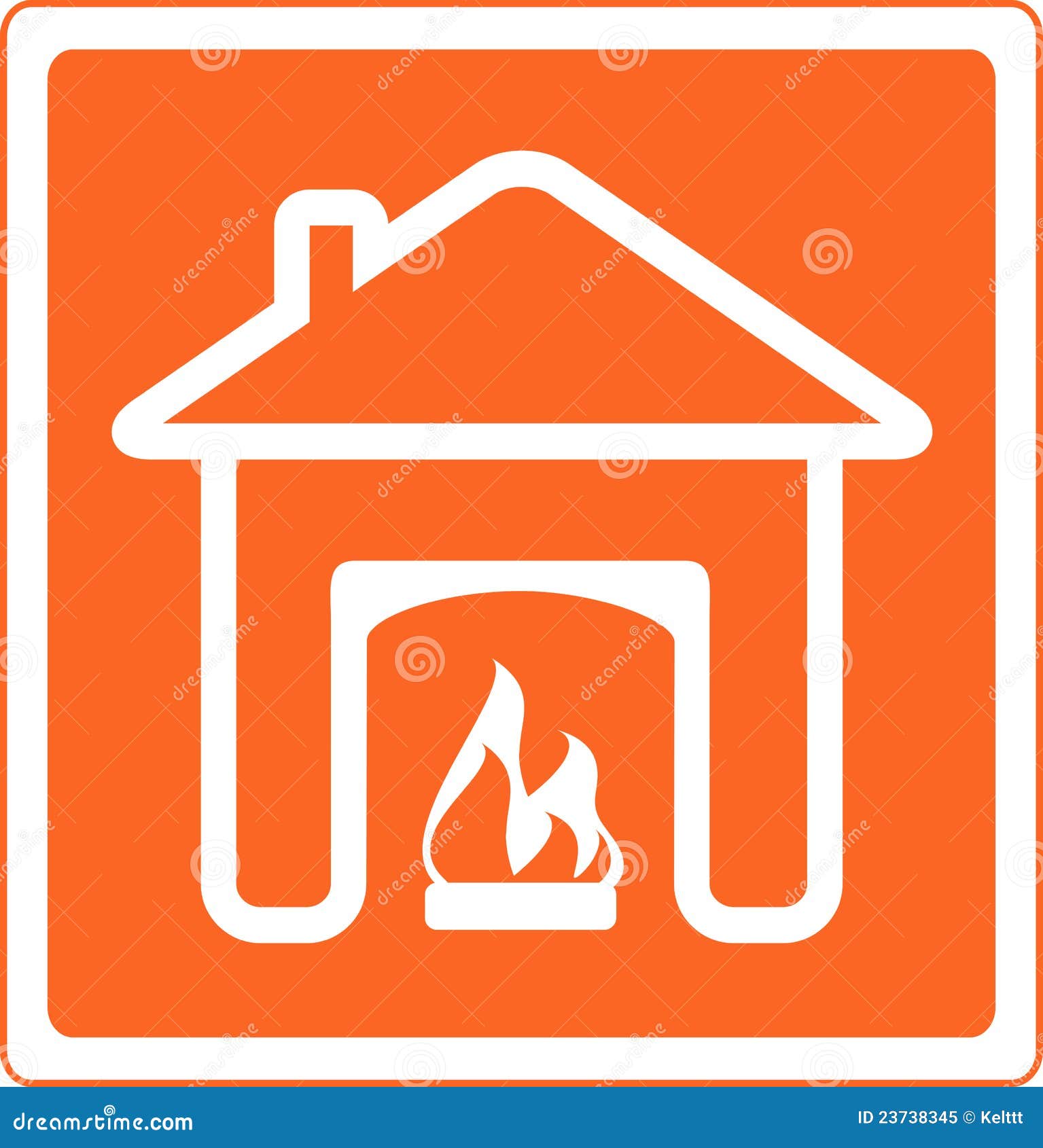 Sign of fireplace in house stock vector. Illustration of home - 23738345