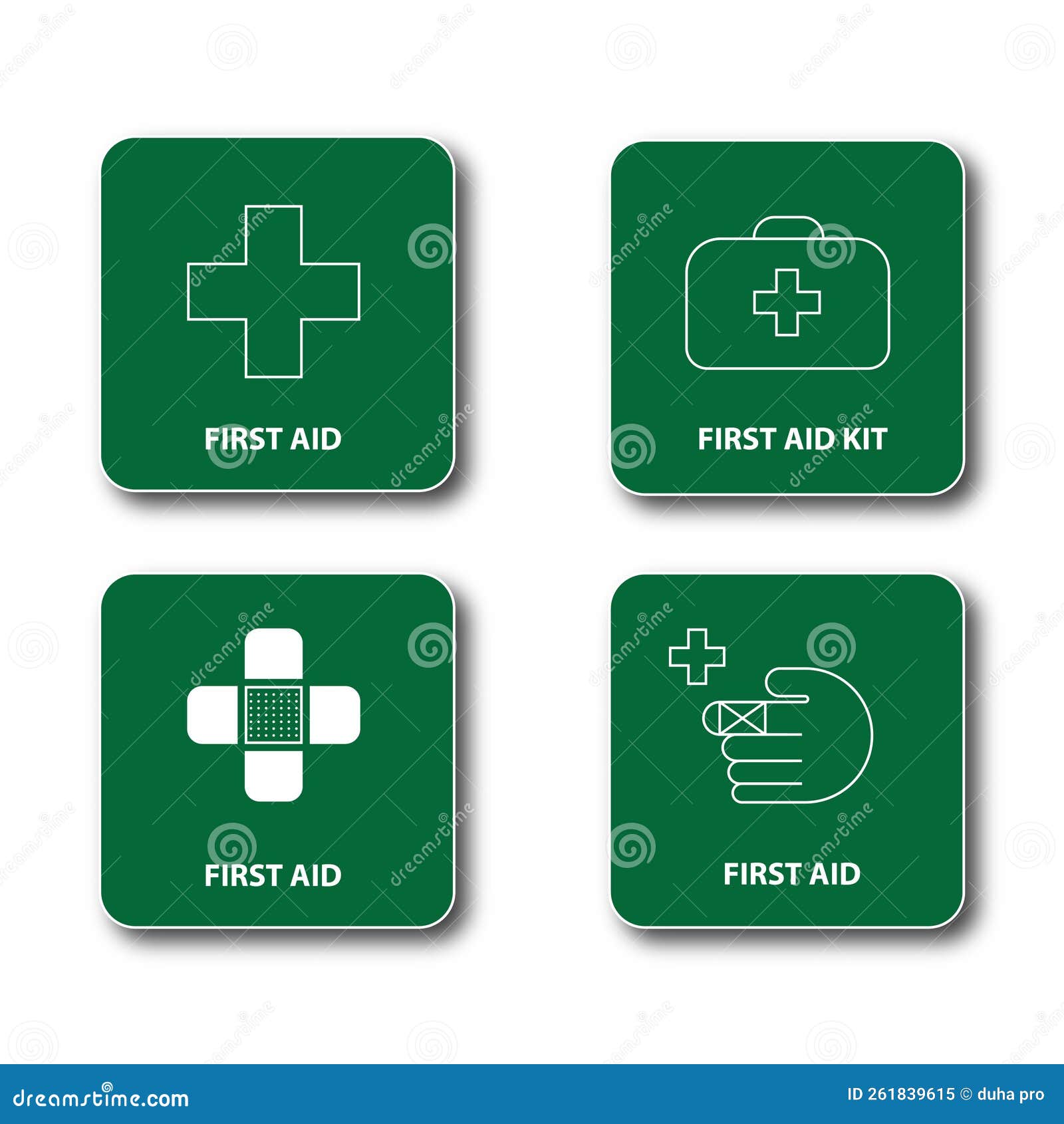 Sign for First Aid stock vector. Illustration of evacuation - 261839615