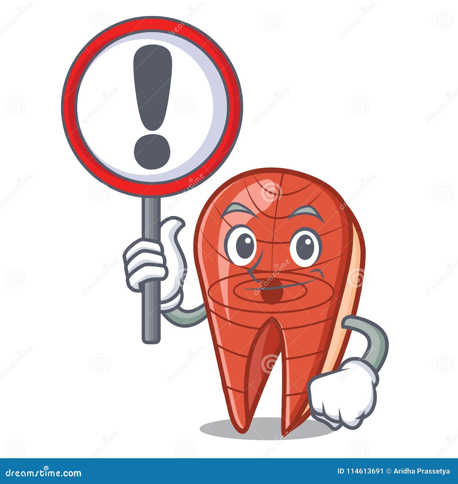 With Sign Fish Slice Character Cartoon Stock Vector - Illustration of ...