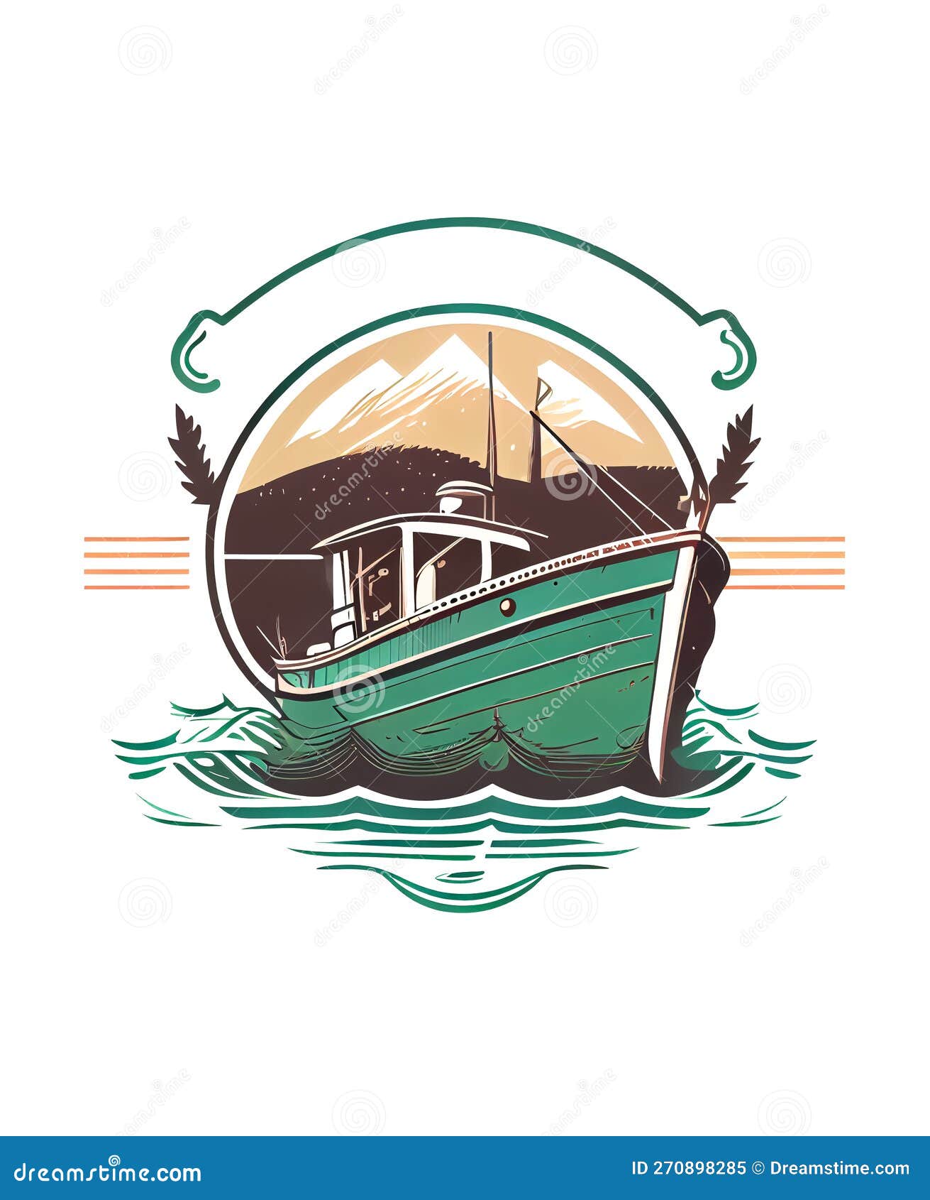 Fisherman On Boat Catches Fish. Vector Silhouette. | CartoonDealer.com ...