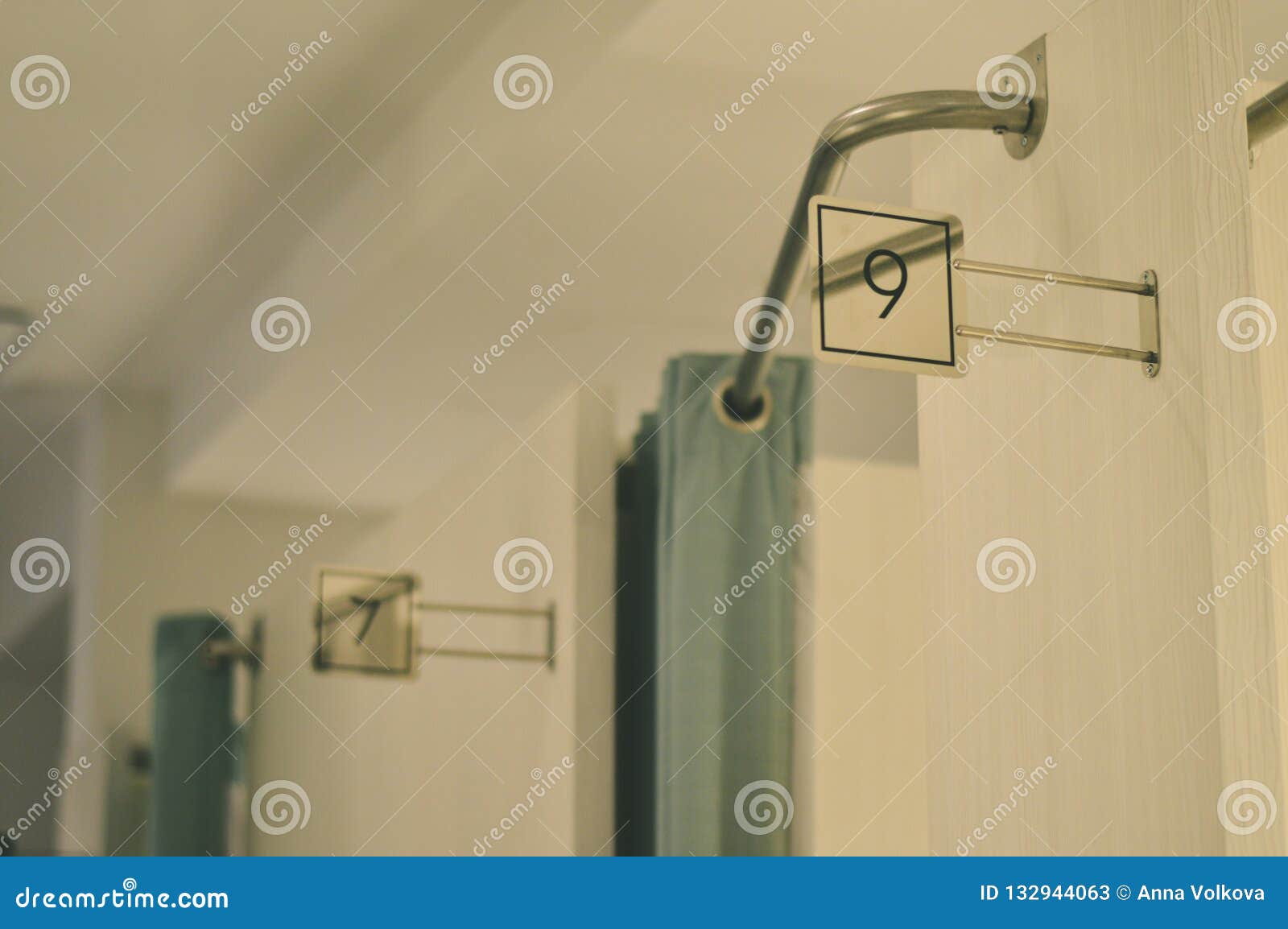 Sign in the fitting room stock image. Image of number - 132944063