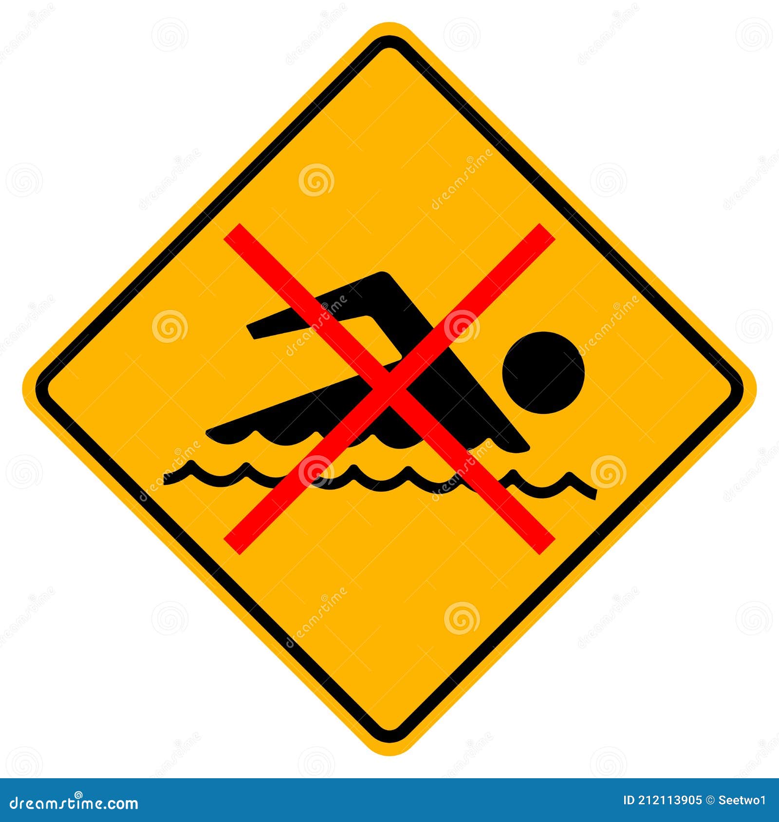 Sign Forbidden To Swim on White Background Stock Vector - Illustration ...