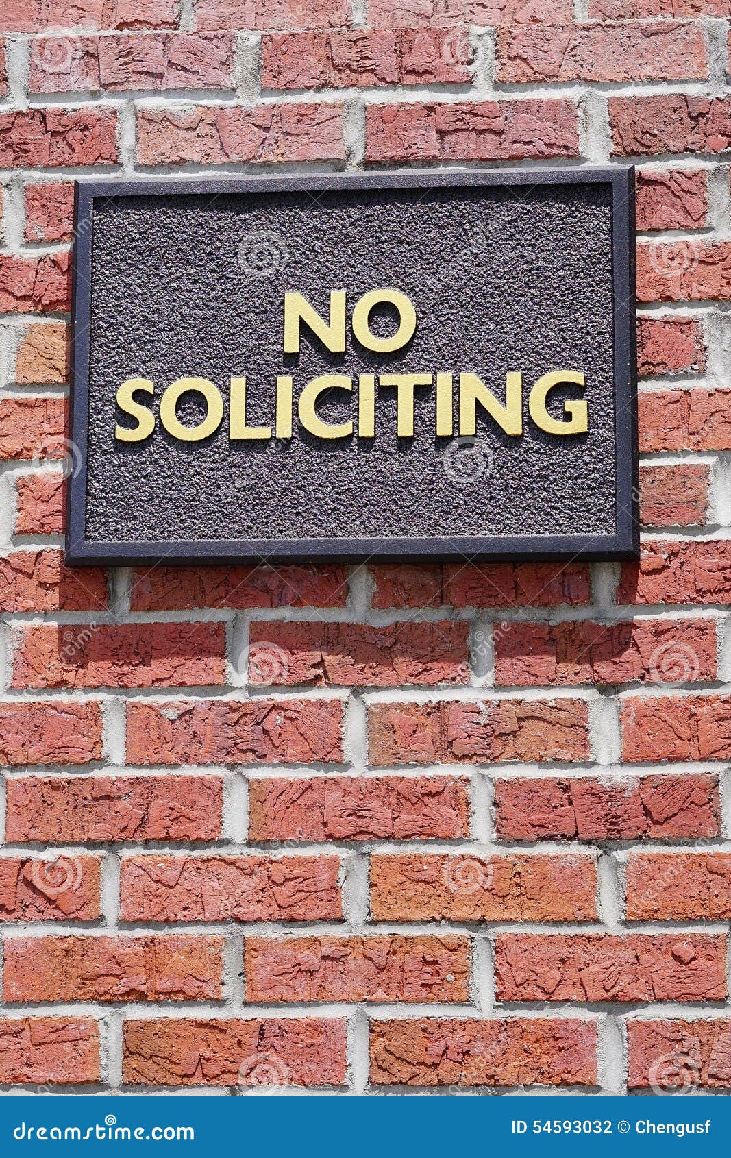 A Sign Forbidding Soliciting Stock Photo - Image of background ...