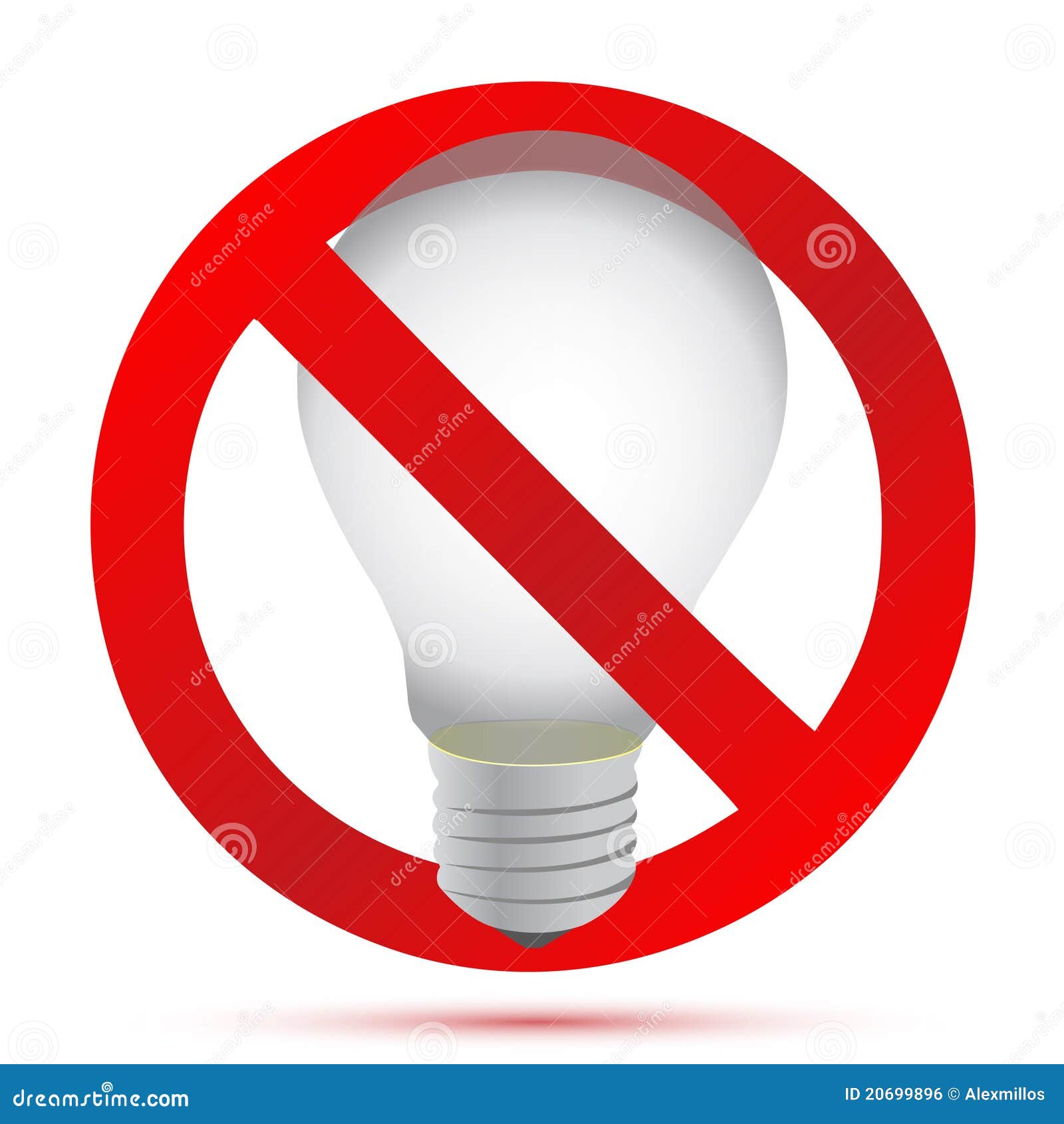 The Sign Forbids Use of Old Lamps Stock Vector - Illustration of single ...