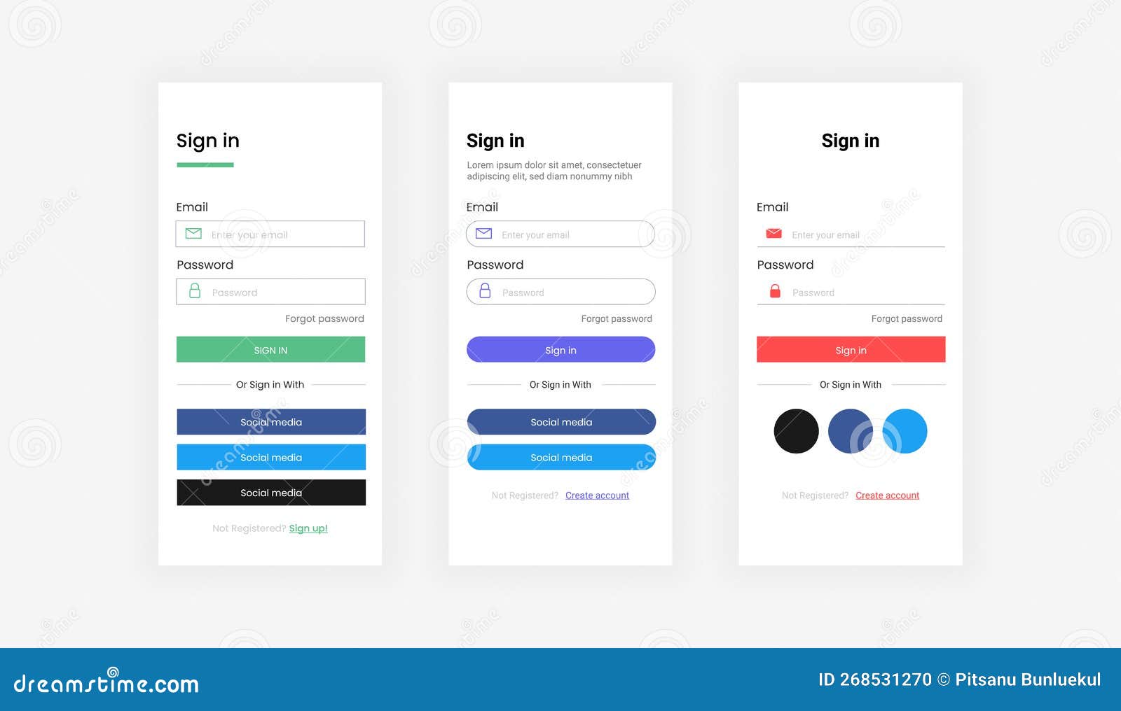 Sign in Form. Mobile App Template Stock Vector - Illustration of submit ...