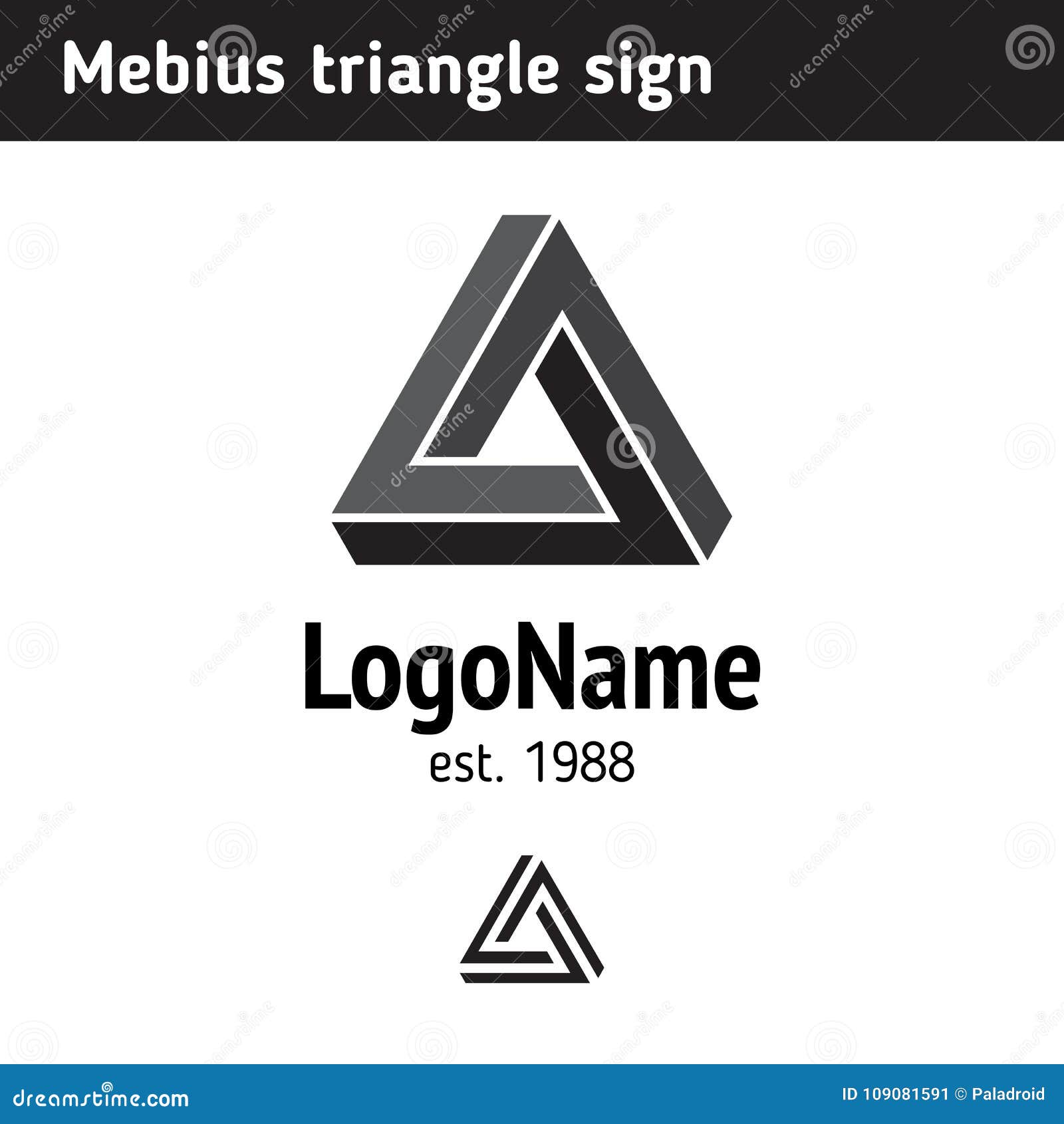 Logo in the Form of a Mobius Triangle Stock Vector - Illustration of ...
