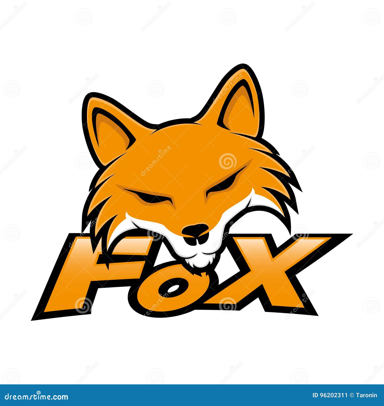 Sign of fox. stock vector. Illustration of background - 96202311