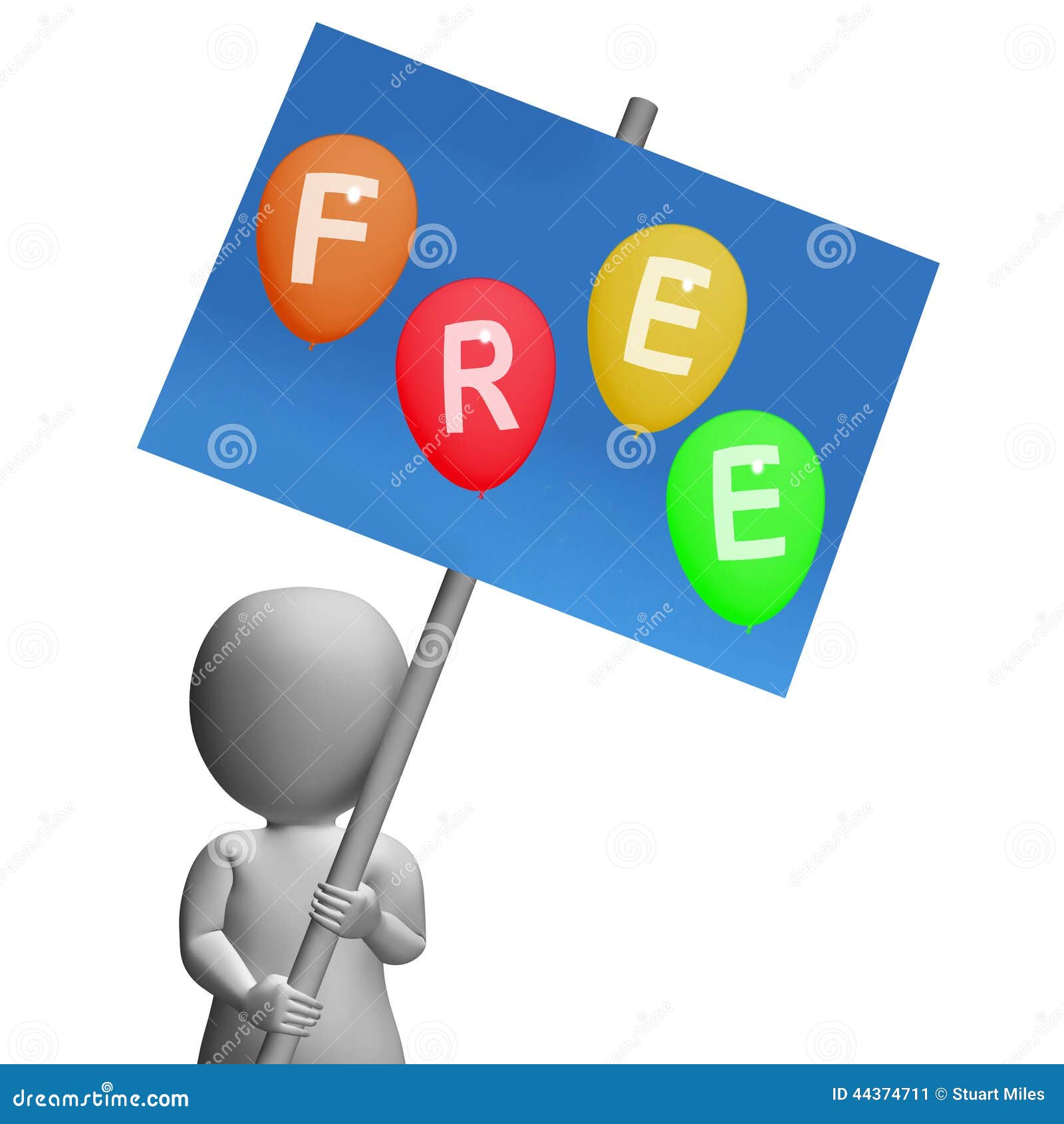 Sign Free Balloons Represent Gratis and No Charge Stock Illustration ...