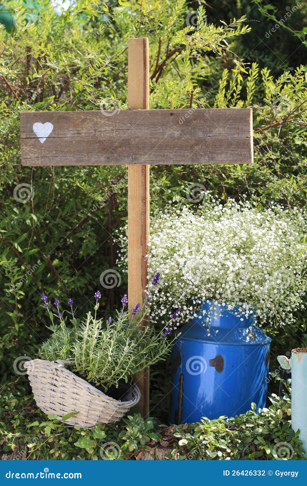 Sign in the Garden stock photo. Image of bush, greeting - 26426332