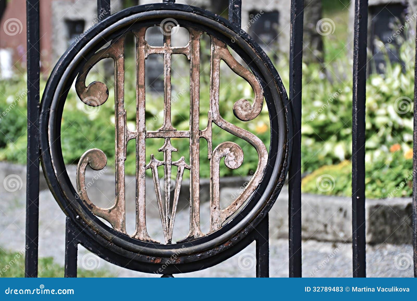 Sign on the Gate To the Cemetery Stock Image - Image of texture ...