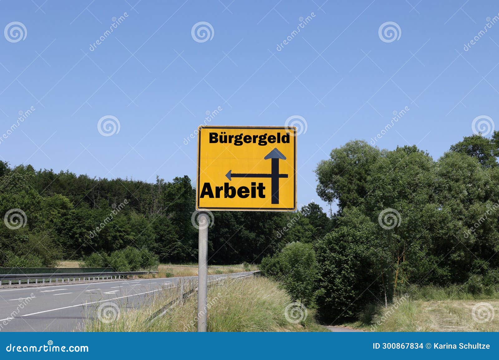 Sign with the German Words "work" and "citizen Money" Stock Photo ...