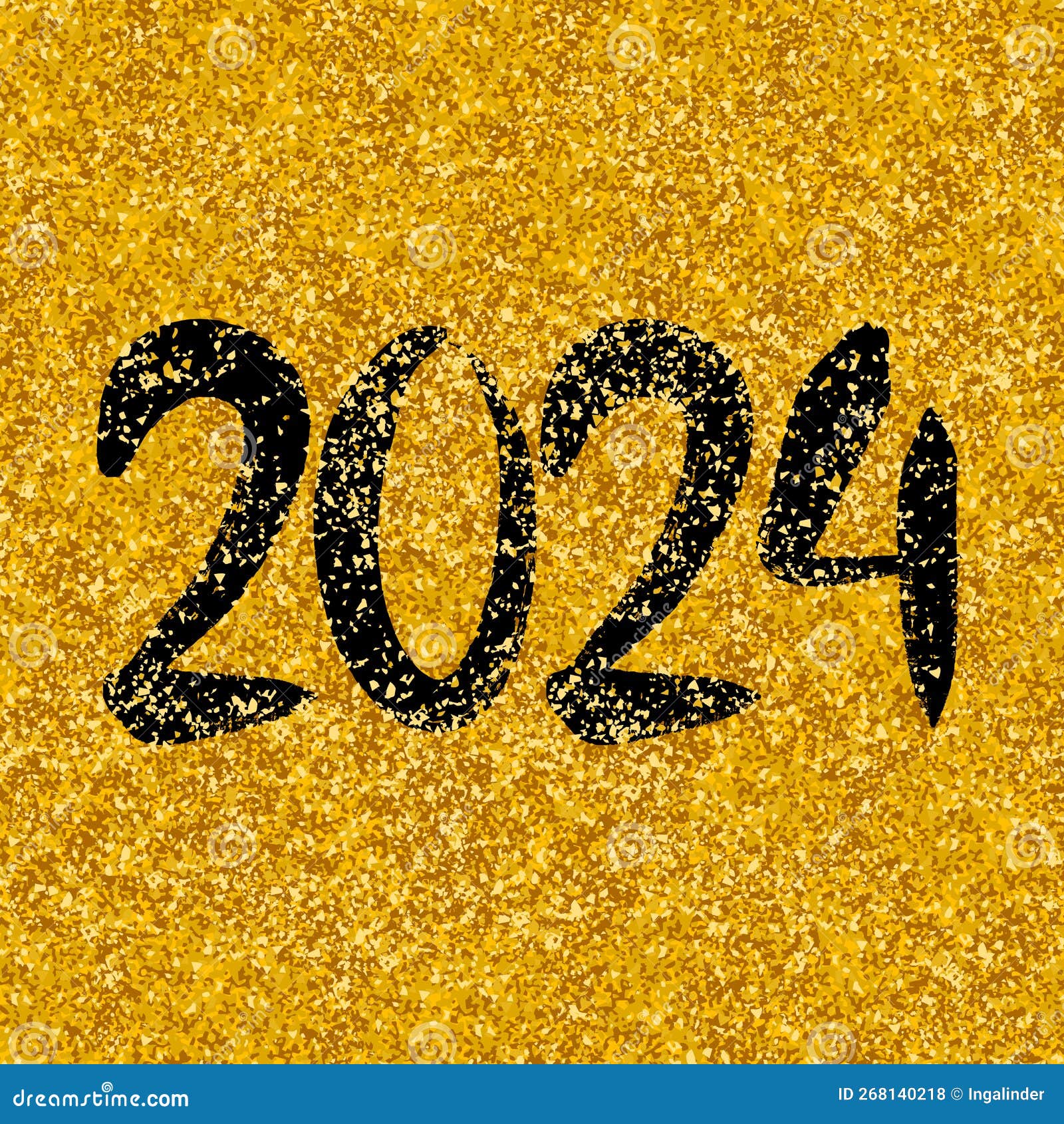 2024 Sign on Golden Dust Background Stock Vector - Illustration of ...