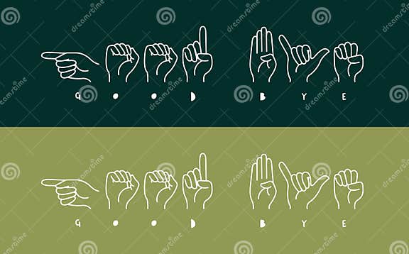 Deaf Sign Language Goodbye Pictogram or Symbol Deafness and Hand ...