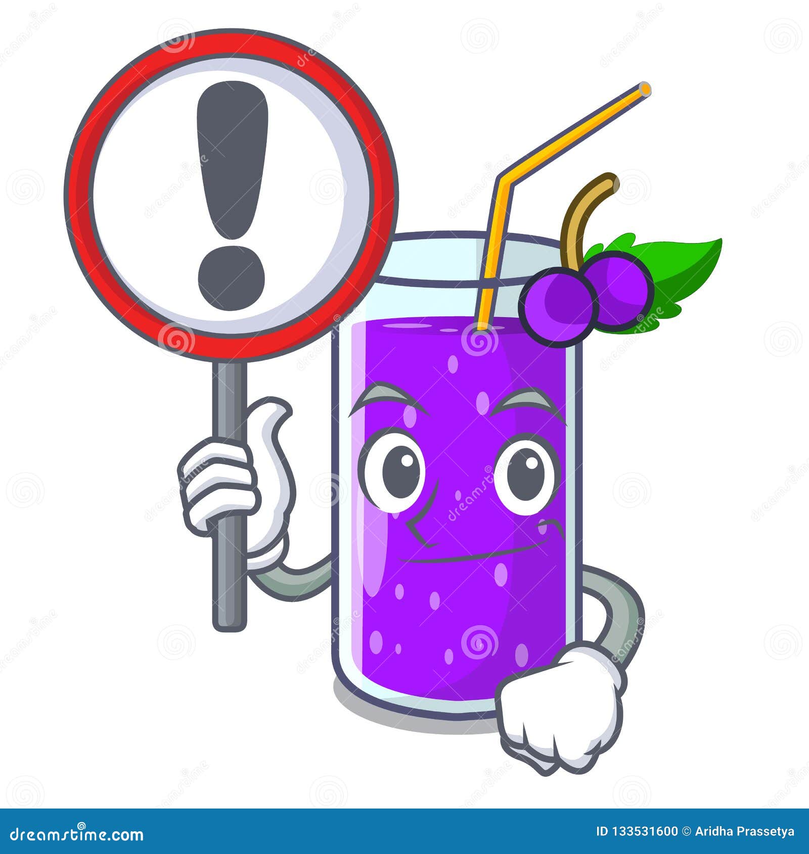 With Sign Grape Juice Bottled With In Cartoon Vector Illustration ...